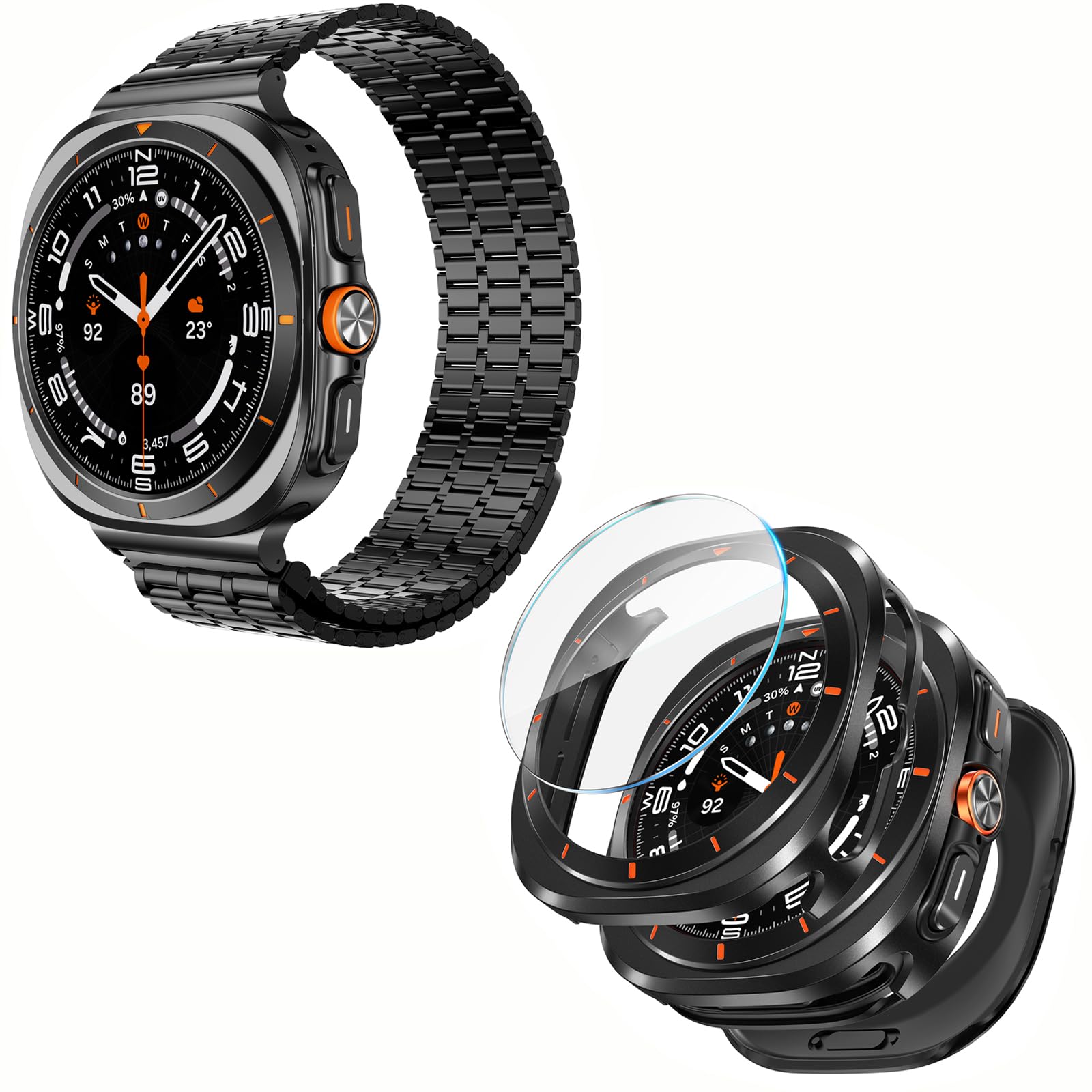 Amazon.com: LETOID Metal Band and 3-in-1 Metal Screen Protector ...