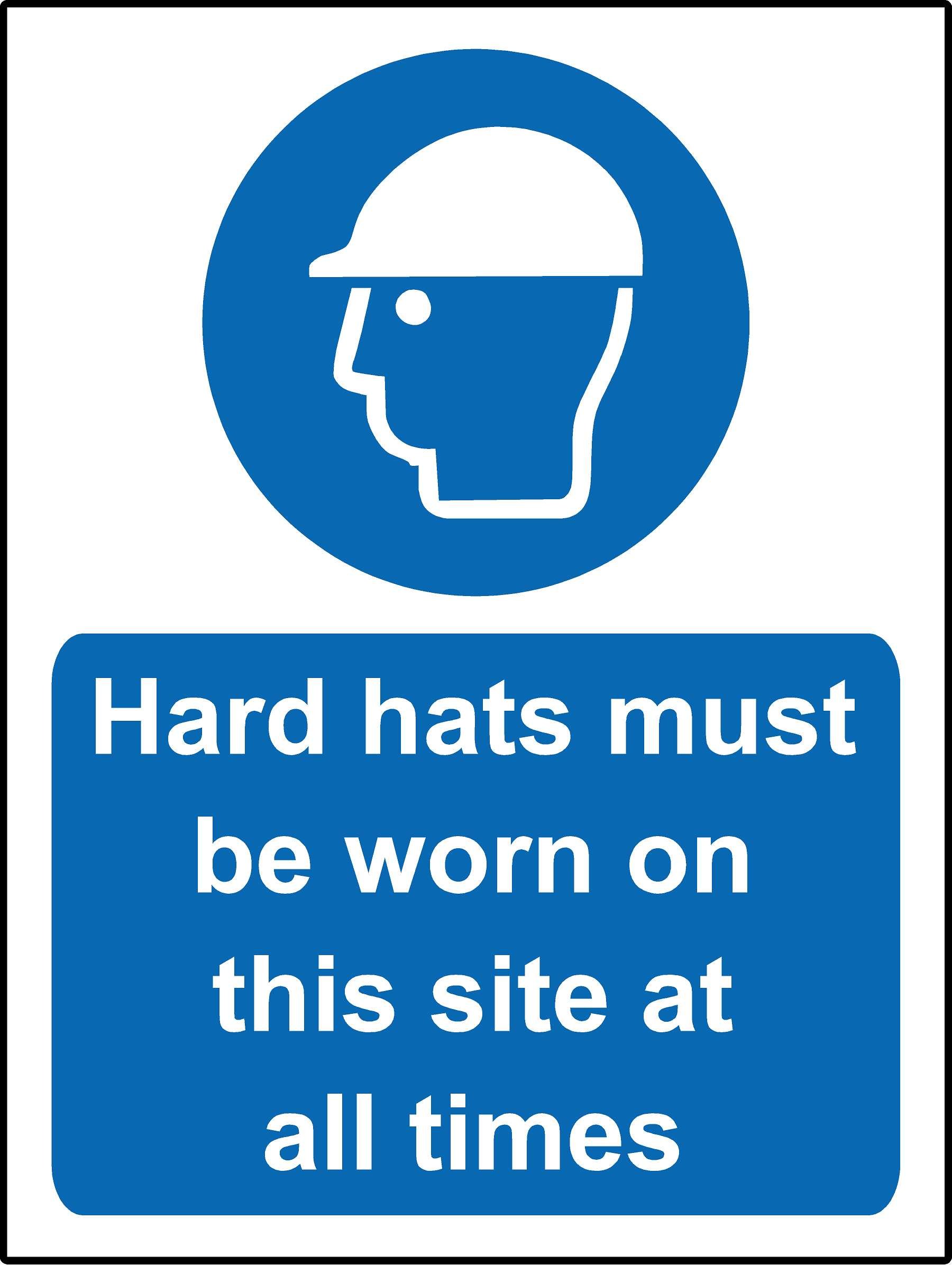 Mandatory signs Hard hats must be worn on this site at all times Safety ...
