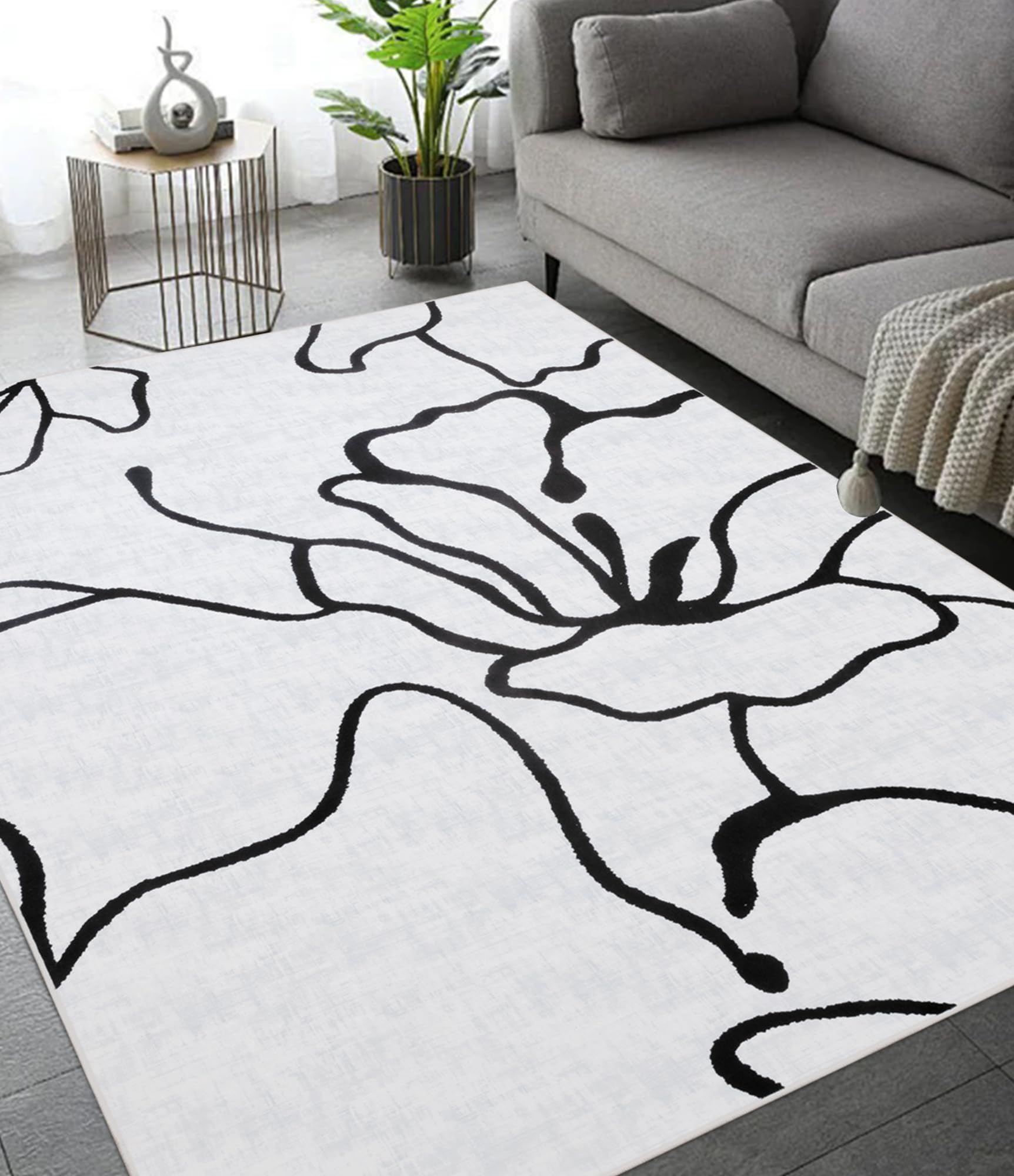 Amazon.com: chakme Modern Abstract Washable Rugs 5x7, Non Slip Soft ...