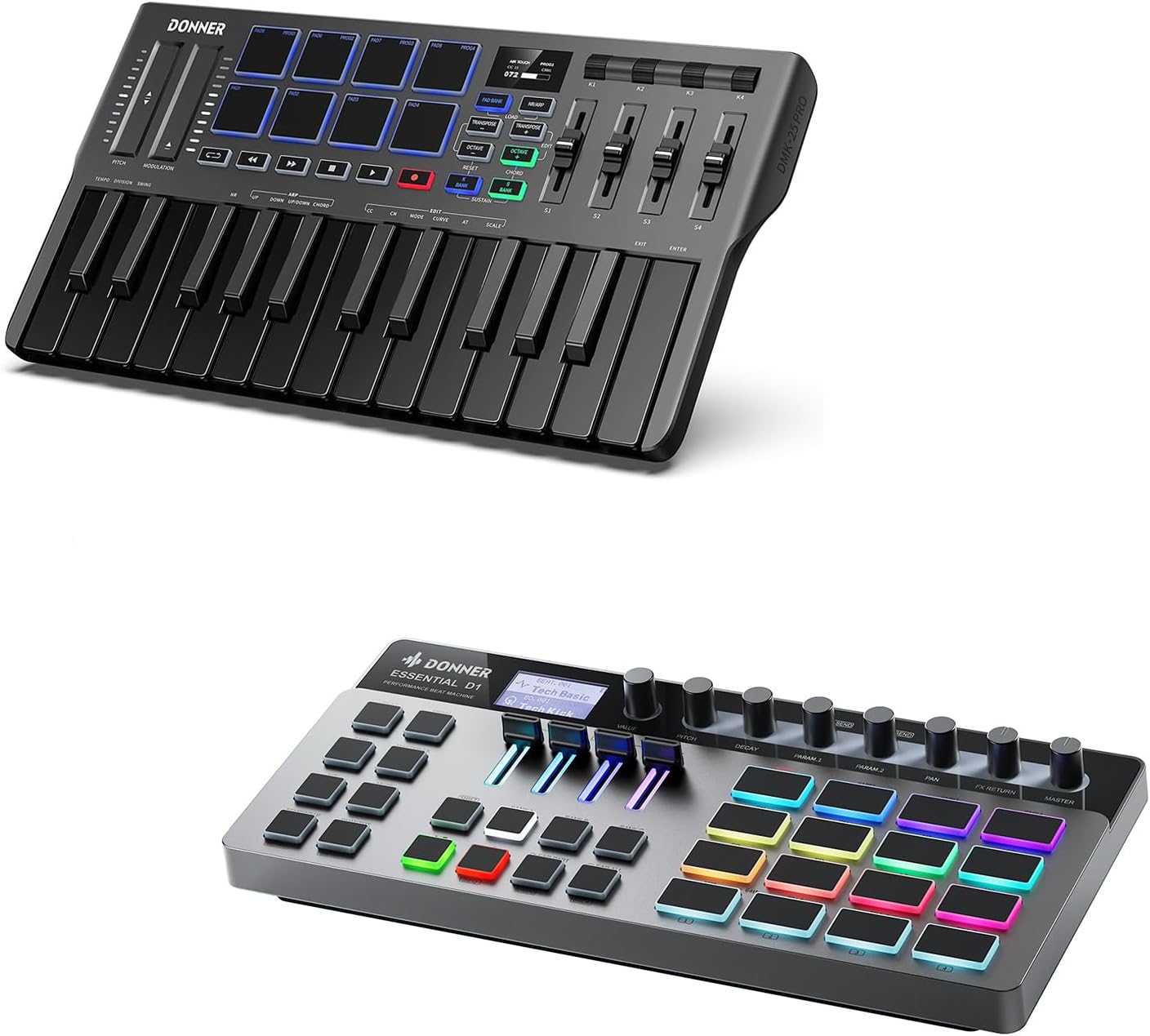 Amazon.com: DMK25 Pro MIDI Keyboard + Essential D1 Beat Machine ...