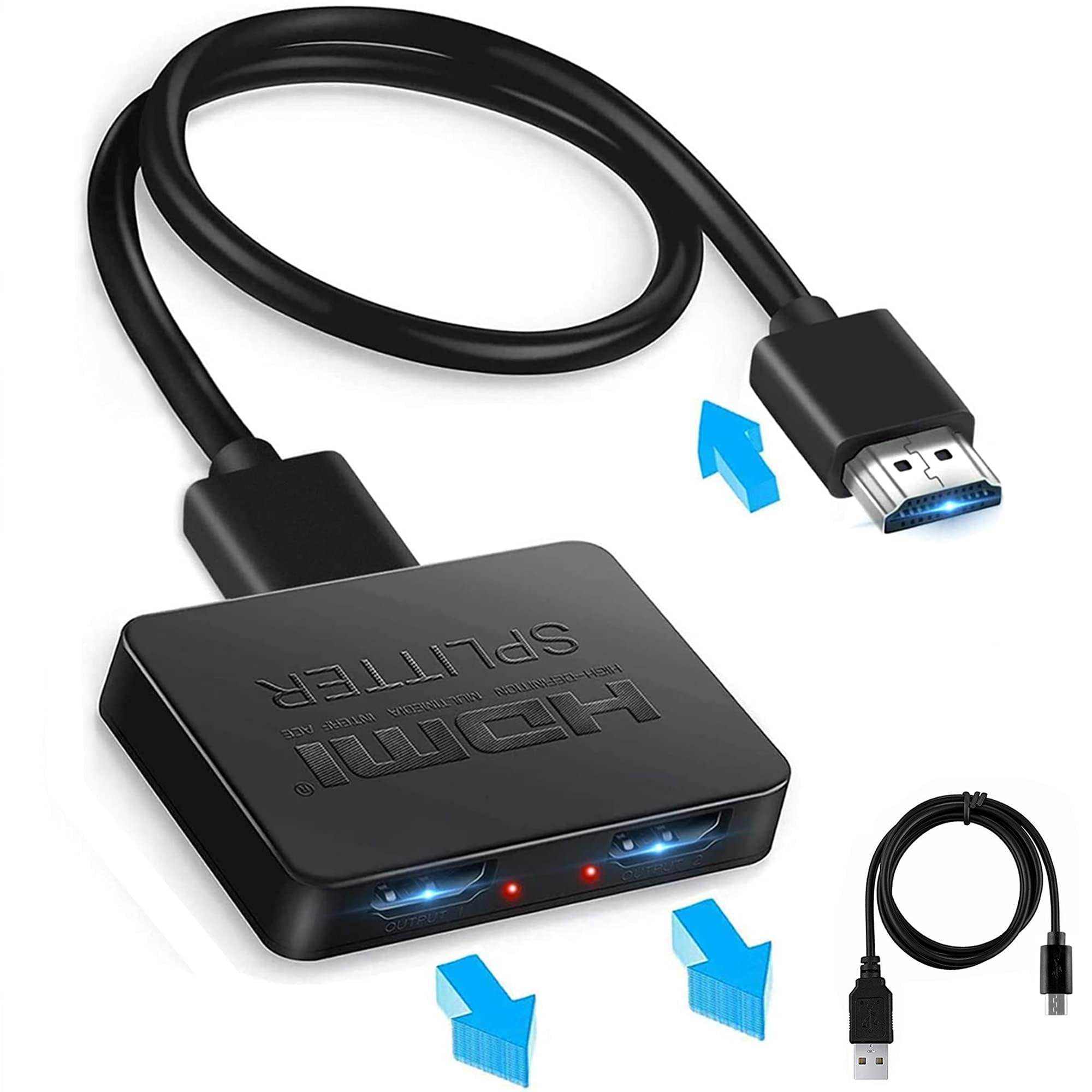 Amazon.com: HDMI Splitter 1 in 2 Out, 4K HDMI Splitter for Dual ...