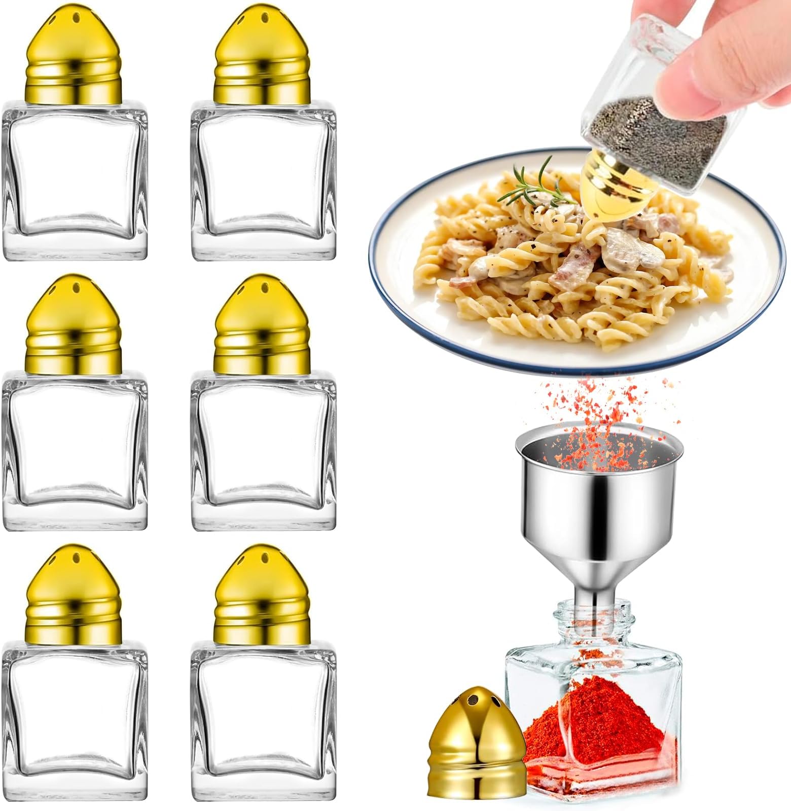 Amazon.com: 6Pcs 0.5 oz Cube Shape Small Salt and Pepper Shakers with ...