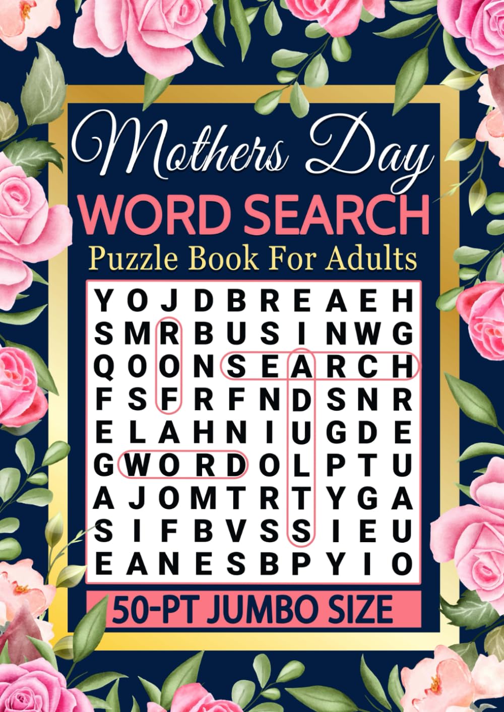 50-PT Jumbo Size Mothers Day Word Search Puzzle Book for Adults ...