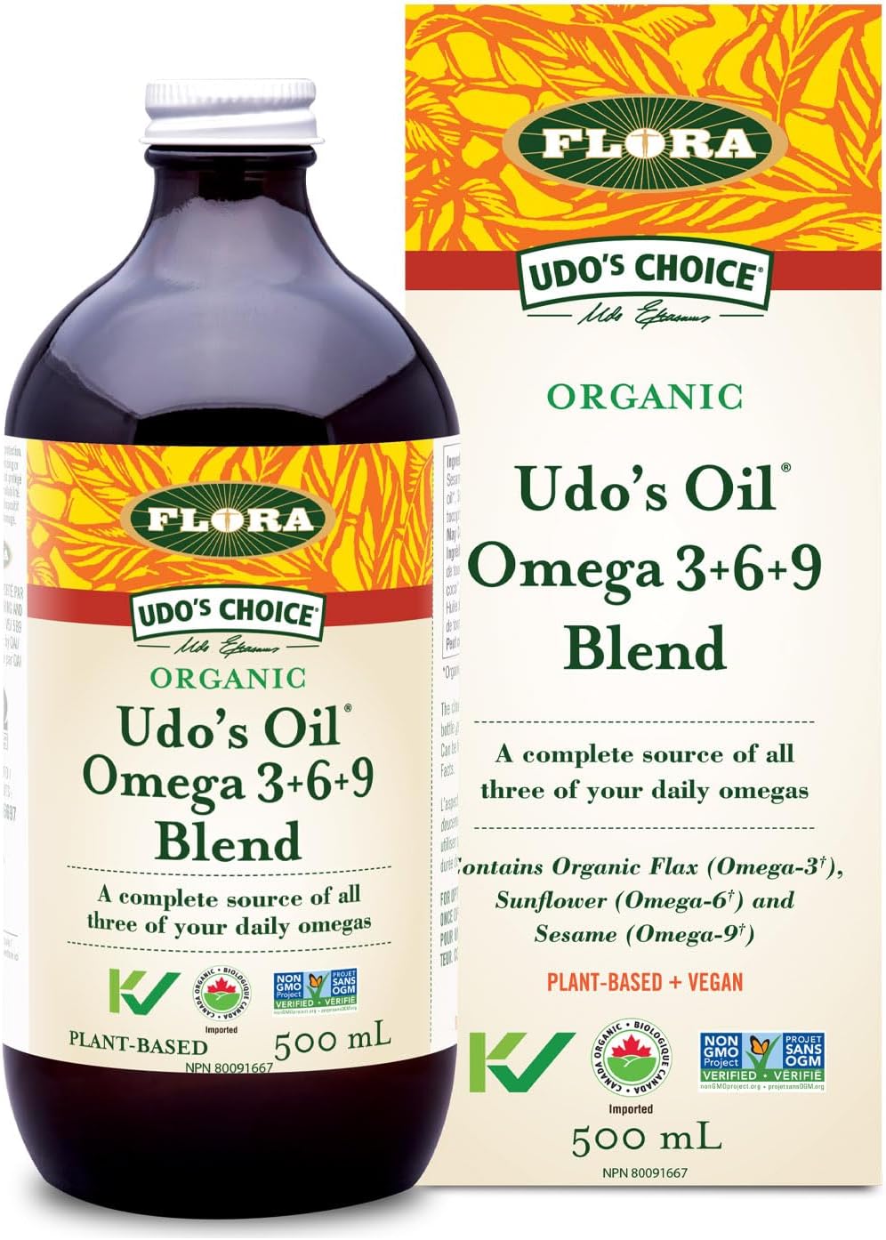 Flora Health Udo’s Oil® Omega 3+6+9 Blend, Cold-Pressed & Unrefined,100 ...