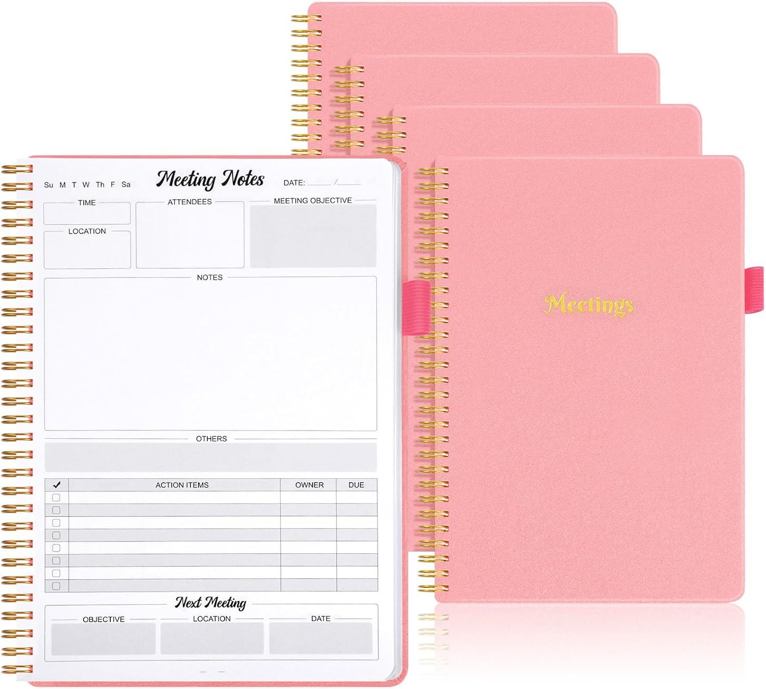 Amazon.com : Zhanmai 5 Pcs Meeting Notebook 7 x 10 Inch Project Planner ...