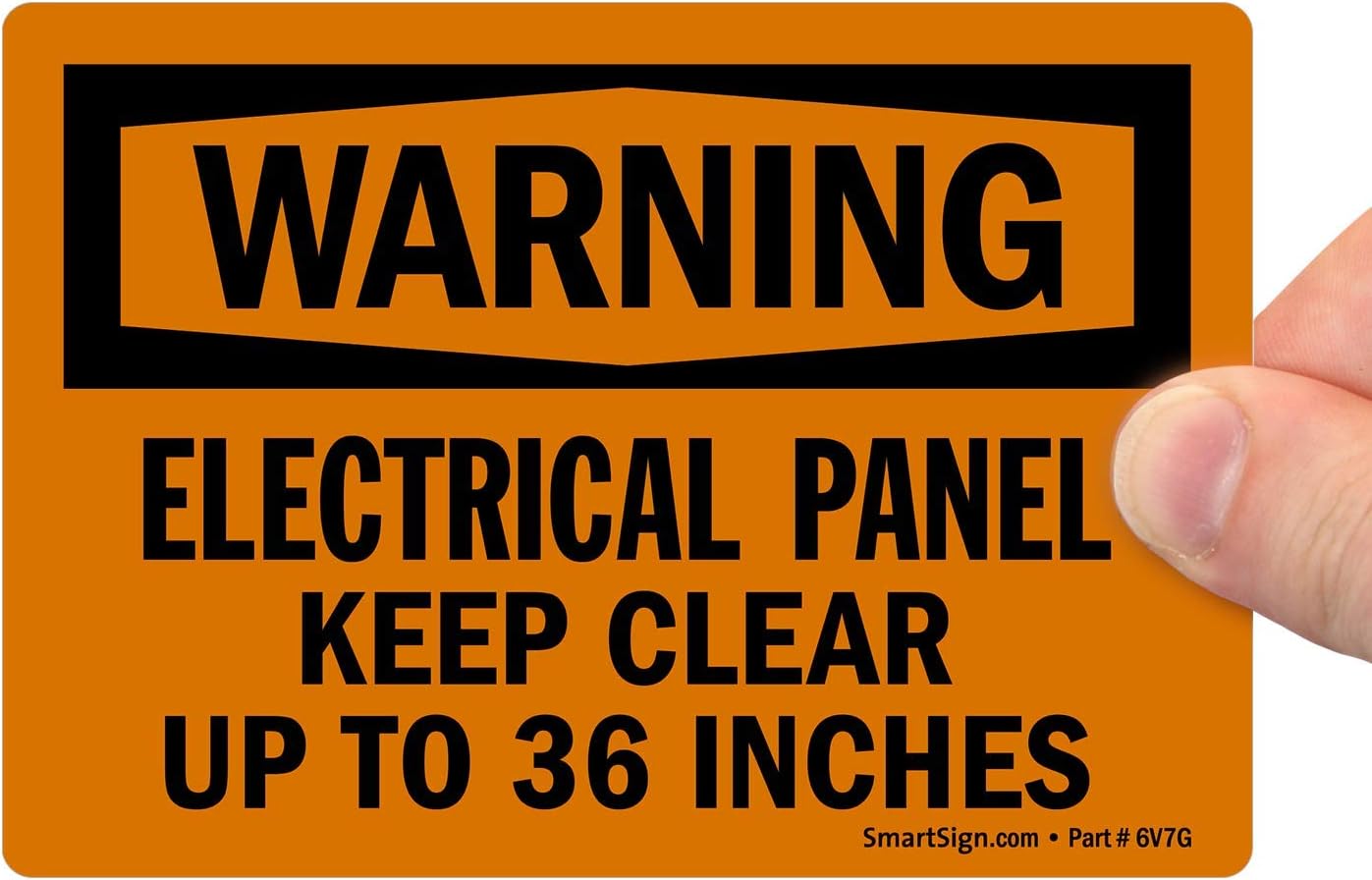 SmartSign "Warning - Electrical Panel, Keep Clear Up to 36 Inches Label ...
