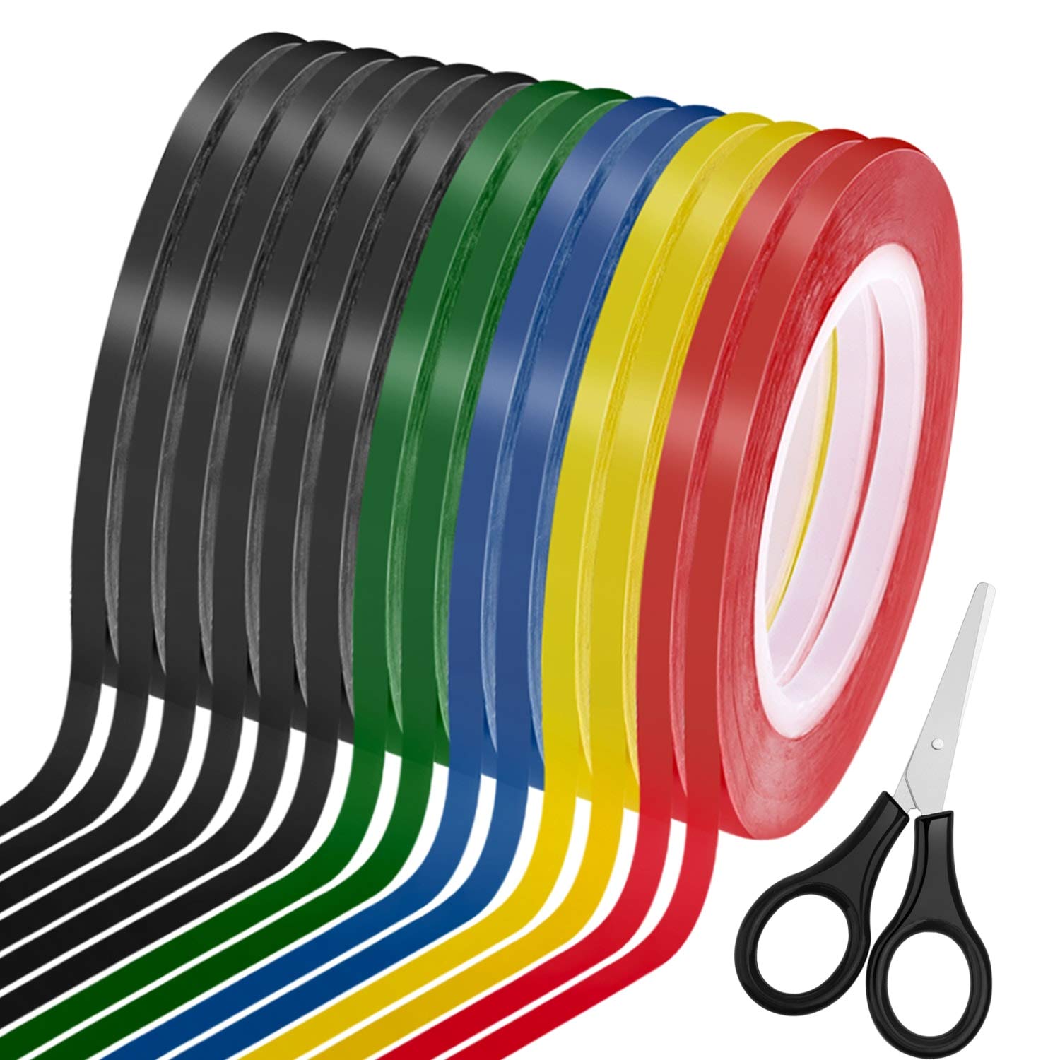 Cridoz 15 Rolls 1/8 Whiteboard Tape Pinstripe Tape Dry Erase Board Thin ...