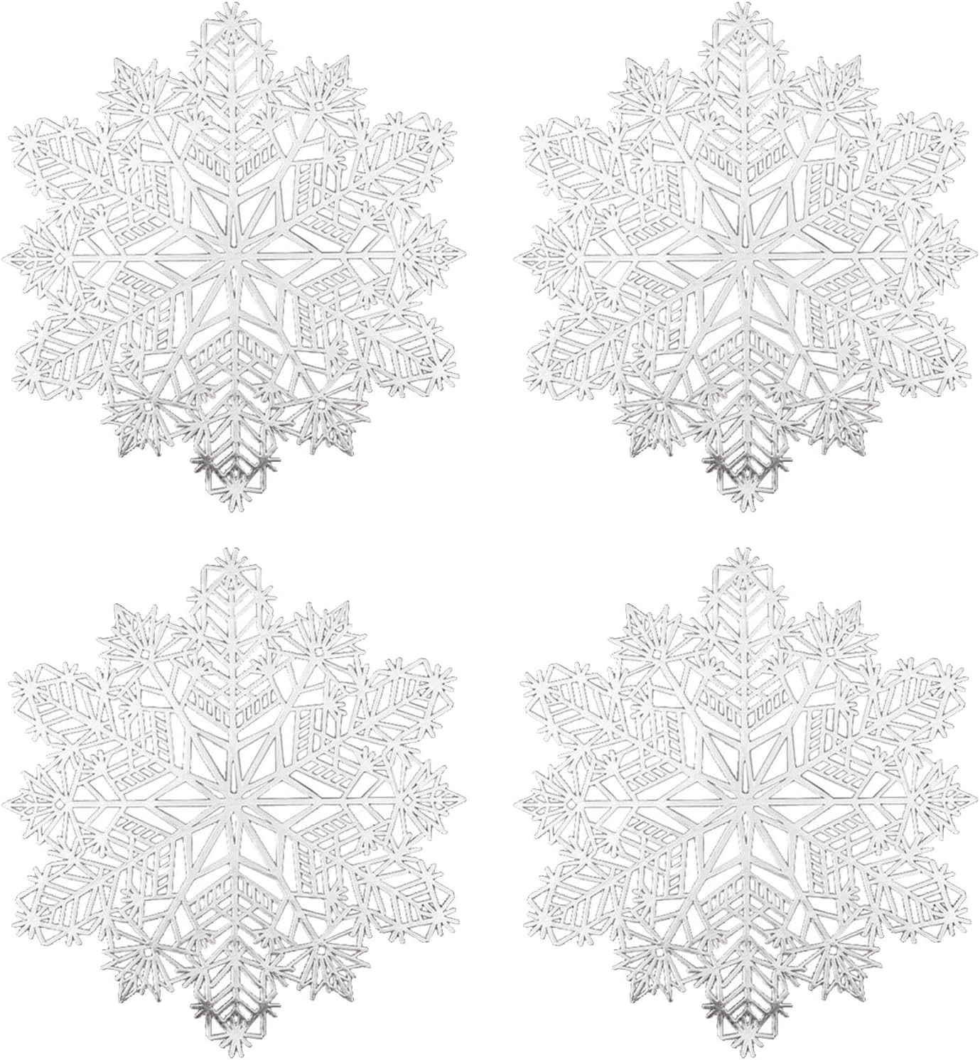 Amazon.com: Christmas Snowflake Placemats Set of 4 Sliver Gold ...