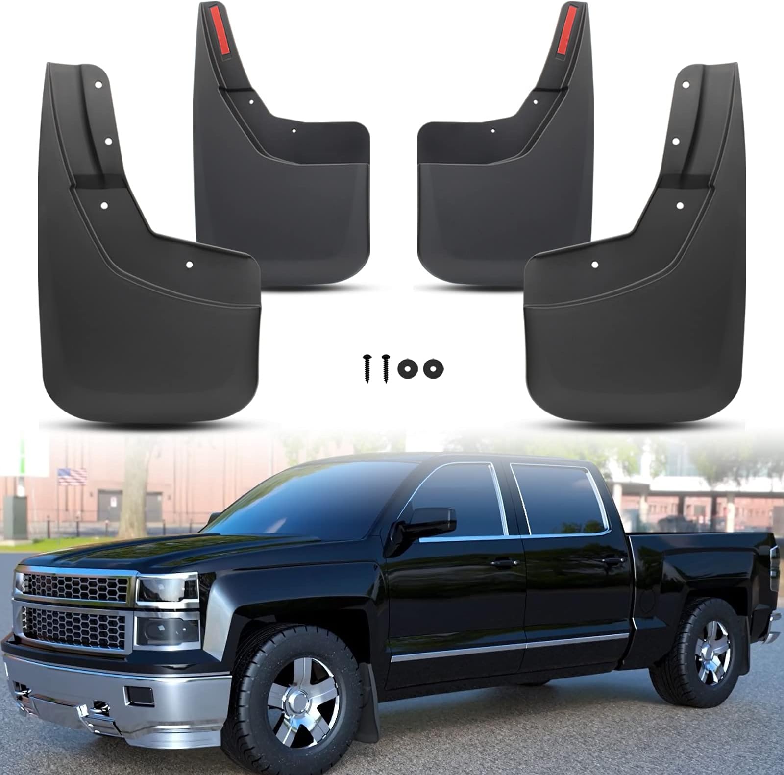 KEWISAUTO Heavy Duty Mud Flaps for 2014-2019 Chevy Silverado, Premium ...