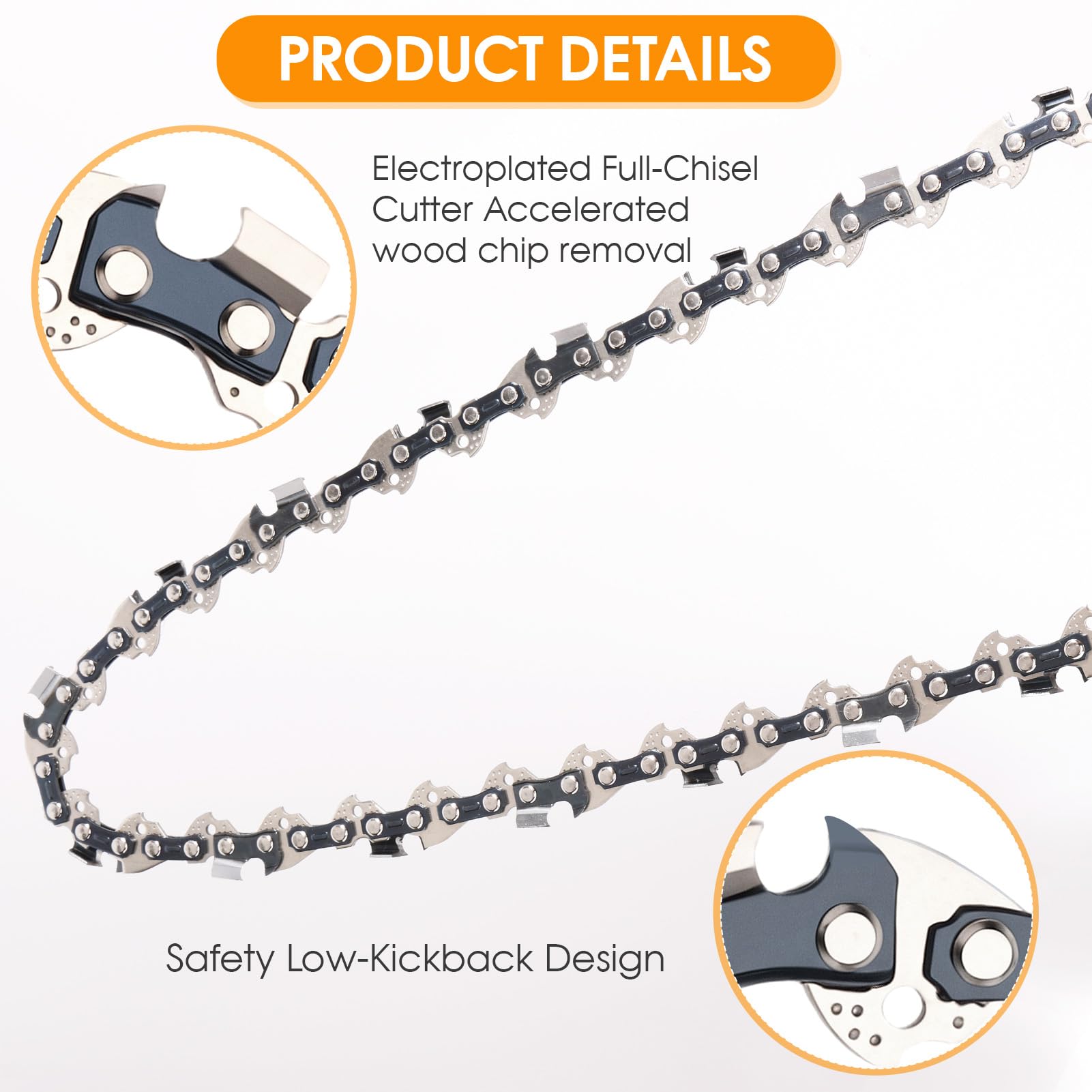 Snapklik.com : Kaberalty 12 Inch Chainsaw Chains 3/8 LP Pitch .050 ...