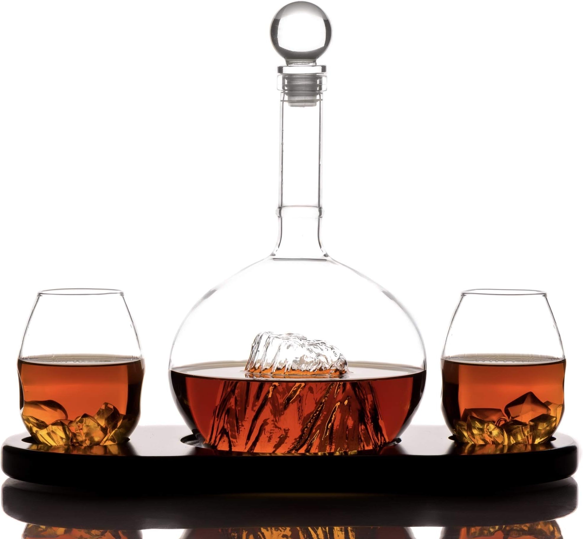 Amazon.com: HEYVGO 25.3oz Whiskey Decanter Set with 2 5.0oz Glasses ...