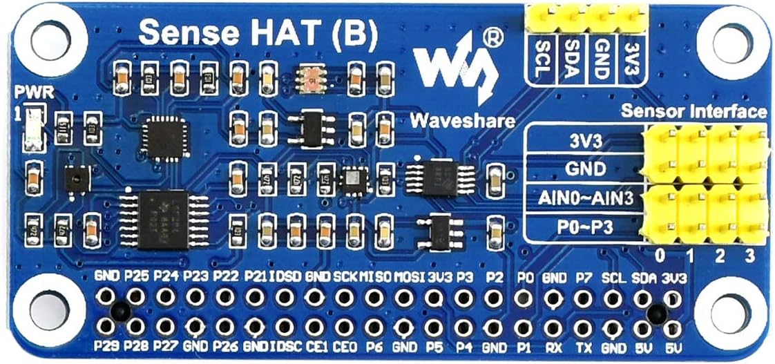 Amazon.com: Waveshare Sense HAT (B) for Raspberry Pi Onboard Multi Powerful Sensors Supports ...