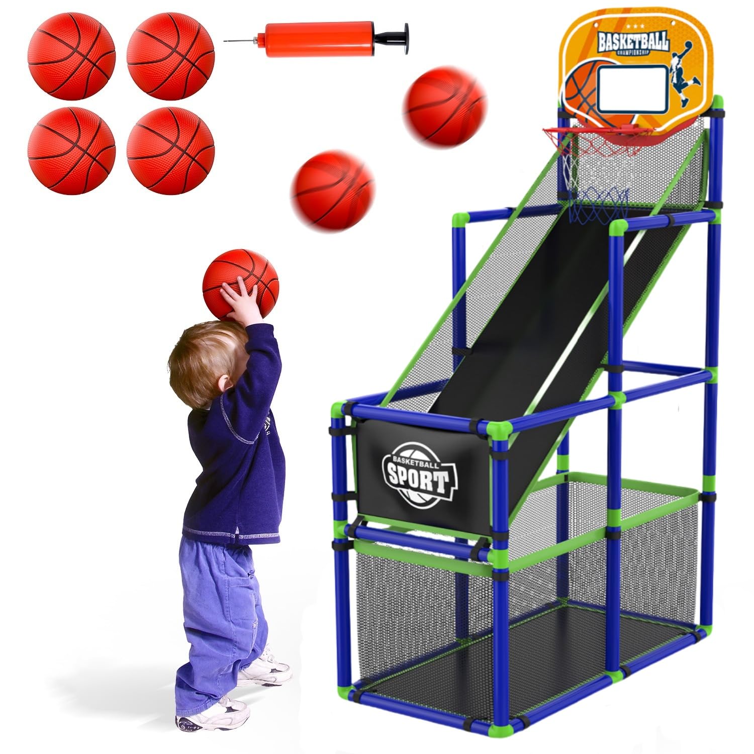 Amazon.com: EagleStone Toddler Arcade Basketball Hoop Game Indoor ...