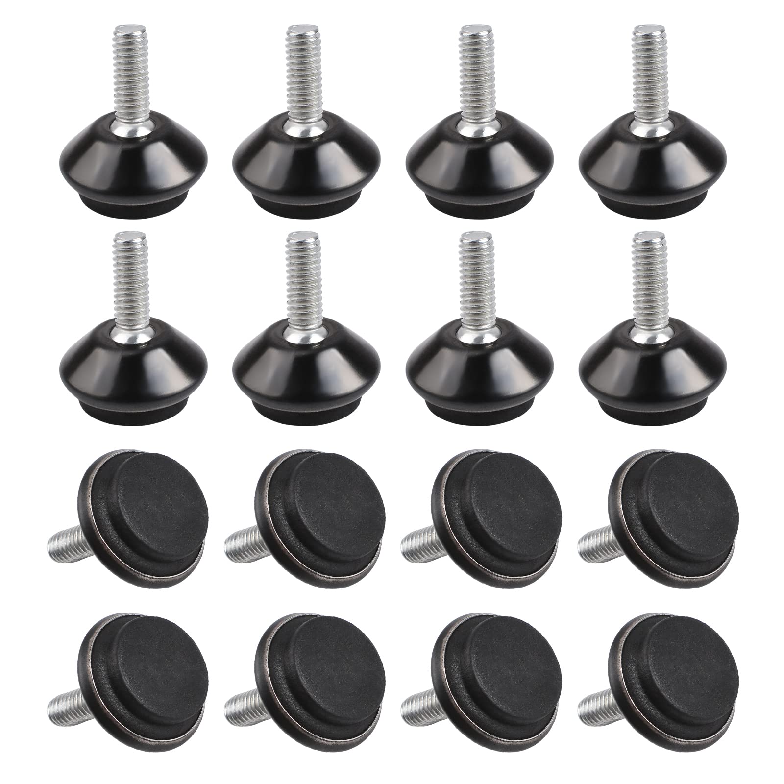 MOROBOR M6 Screw in Adjustable Furniture Levelers, 16pcs Thread Angle ...