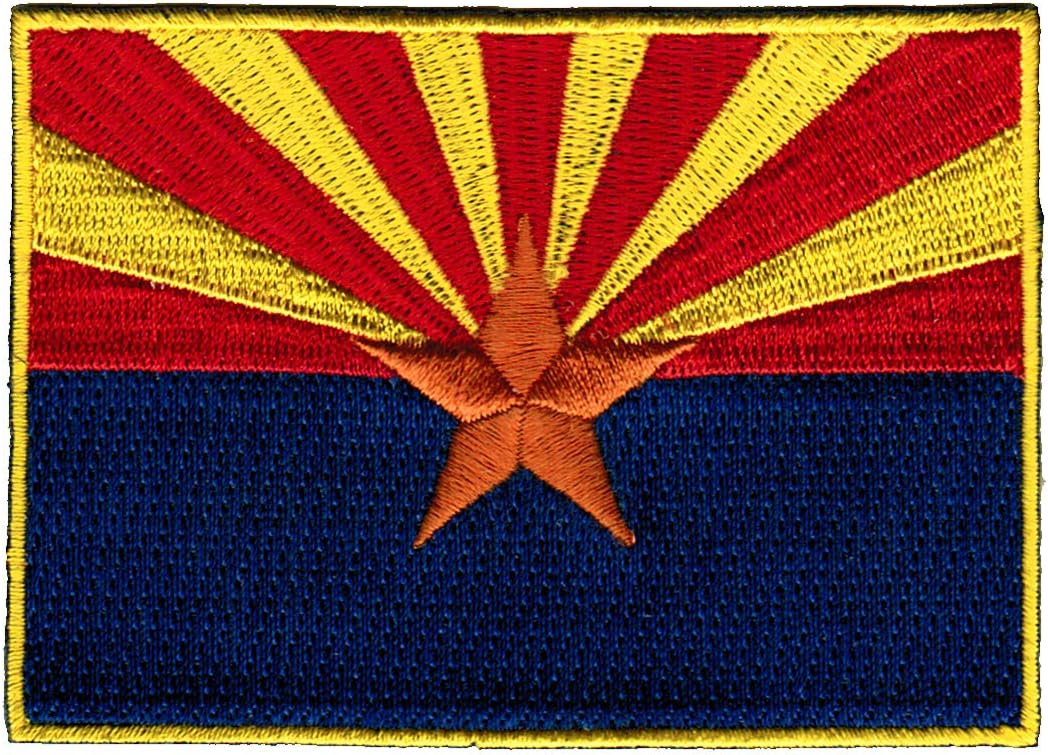 Amazon.com: Arizona State Flag Embroidered Patch Iron-On AZ Emblem ...