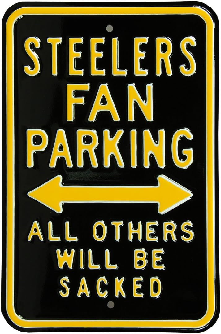 Amazon.com : Authentic Street Signs NFL Pittsburgh Steelers Parking ...