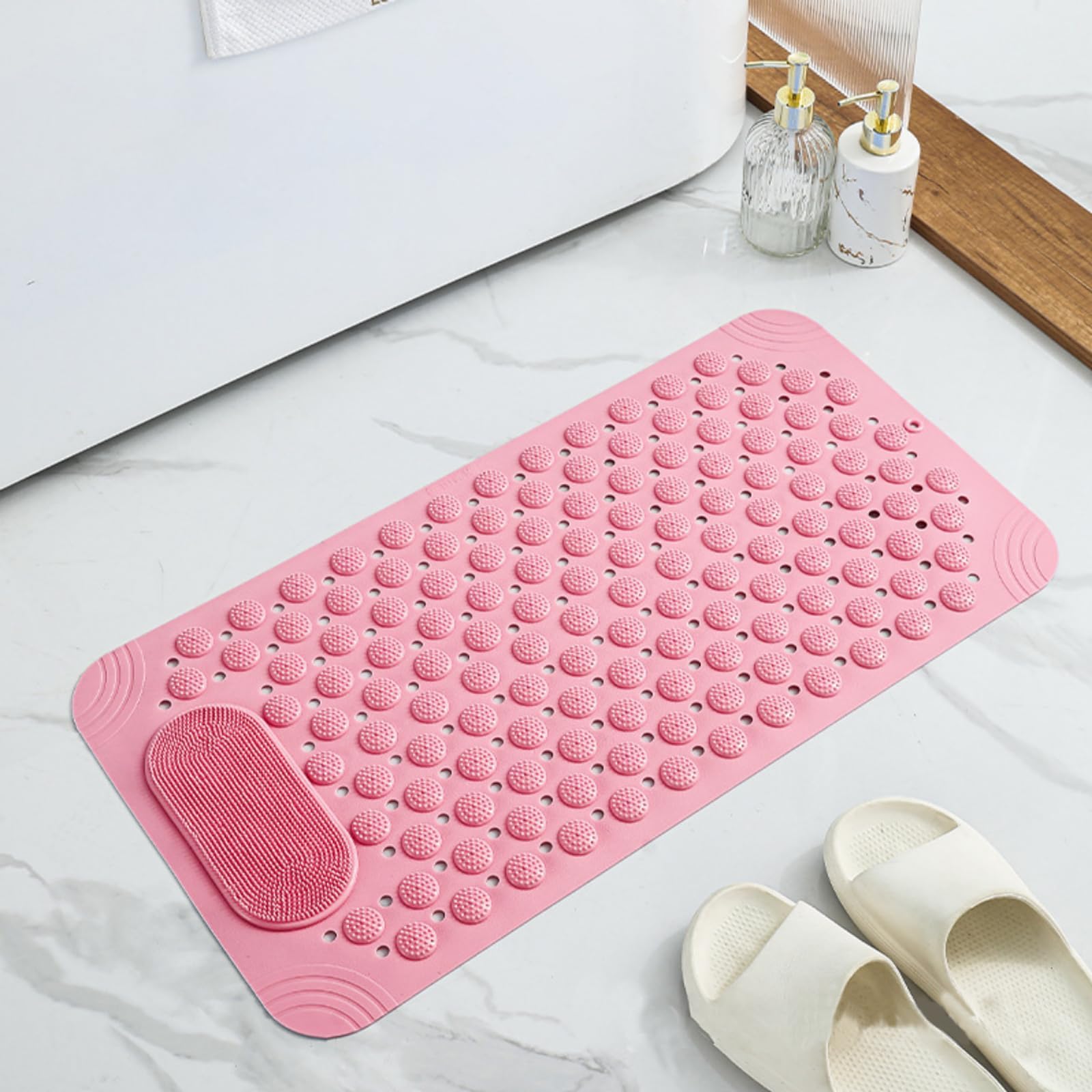 Amazon.com: 40 × 80 cm Shower Mat, Foot Massage Bathtub Mat, with A ...