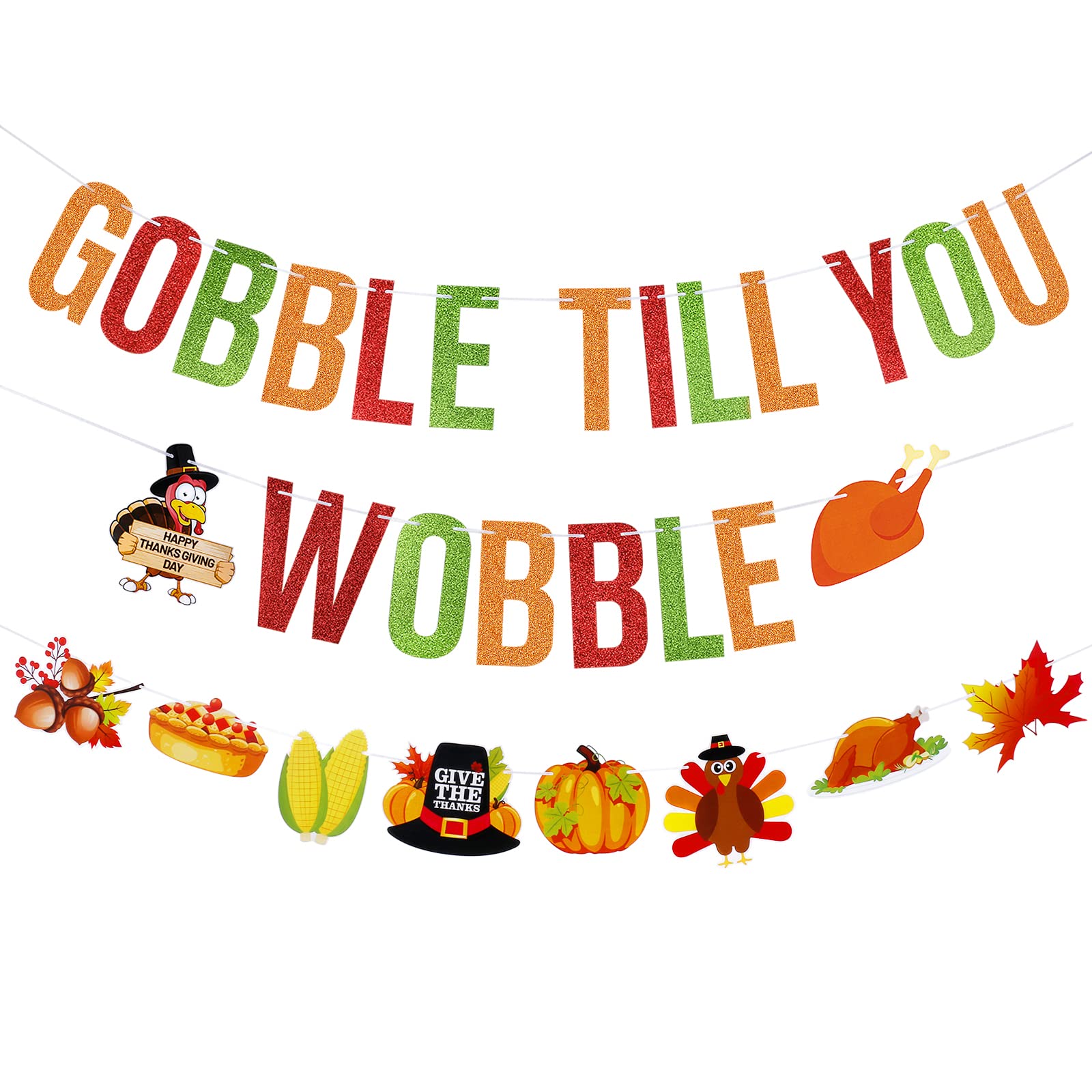 Amazon.com: Gobble Till You Wobble Banner Funny Thanksgiving Banner ...