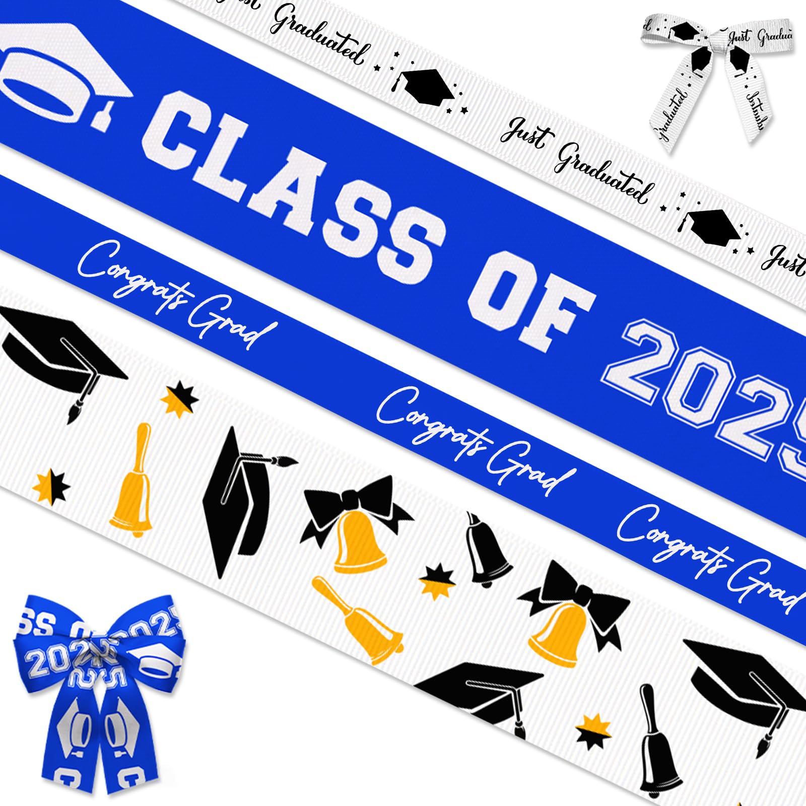 Snapklik.com : 4 Rolls 20 Yards Graduation Ribbons, 3/8" Graduation Hat ...