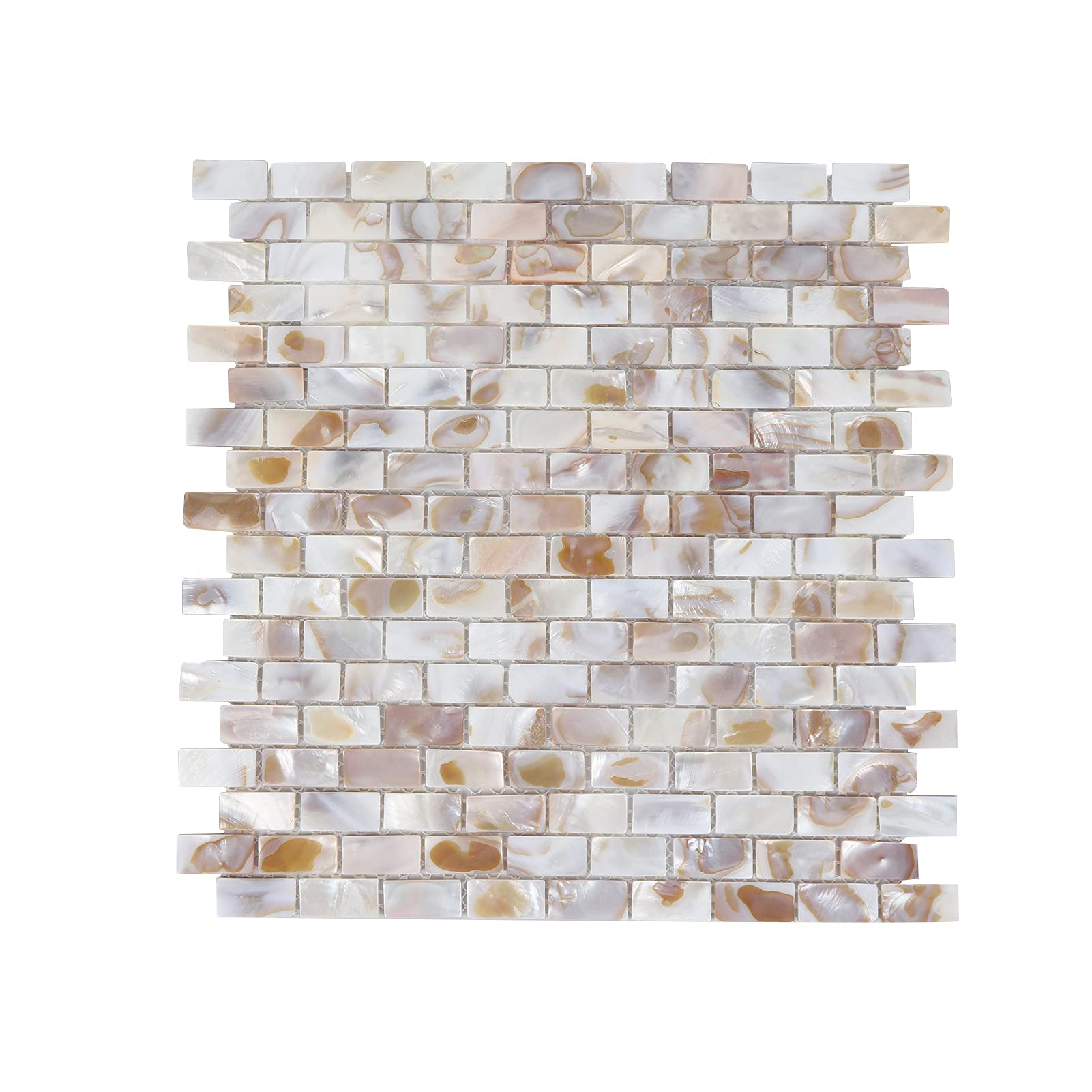 Youweii 10-Piece Mother of Pearl Tiles Mini Brick Oyster Shell Mosaic ...