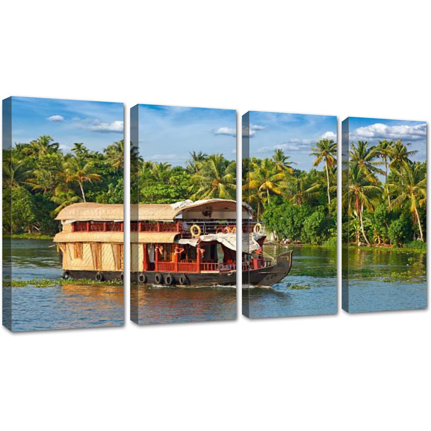 Kerala Houseboat Drawing Beauty Of Kerala: A Watercolour Painting By