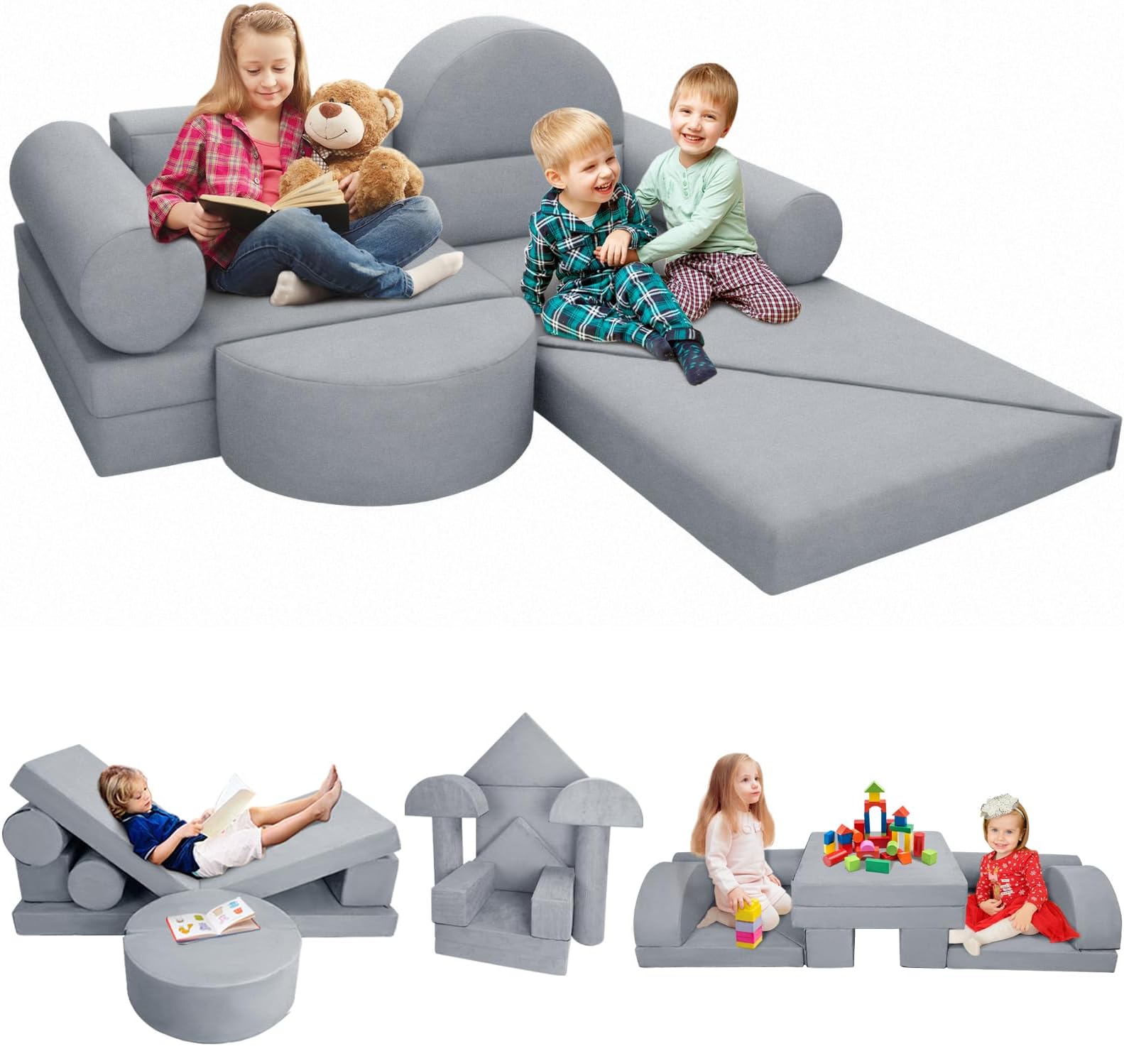 Amazon.com: jela Kids Couch Large, Floor Sofa Modular Funiture for Kids ...
