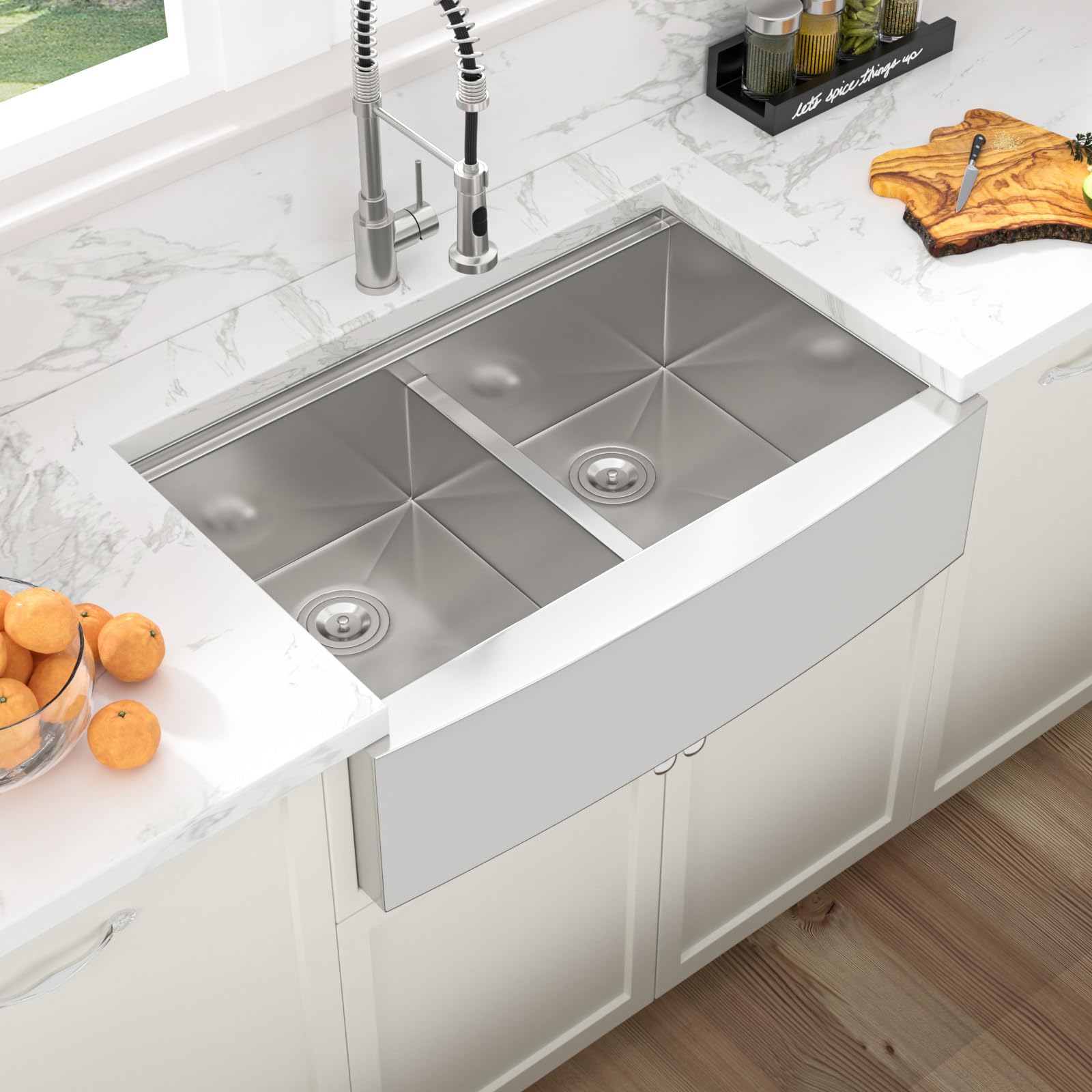 Snapklik.com : 36 Farmhouse Kitchen Sink Double Bowl - 36 X 22 Inch ...