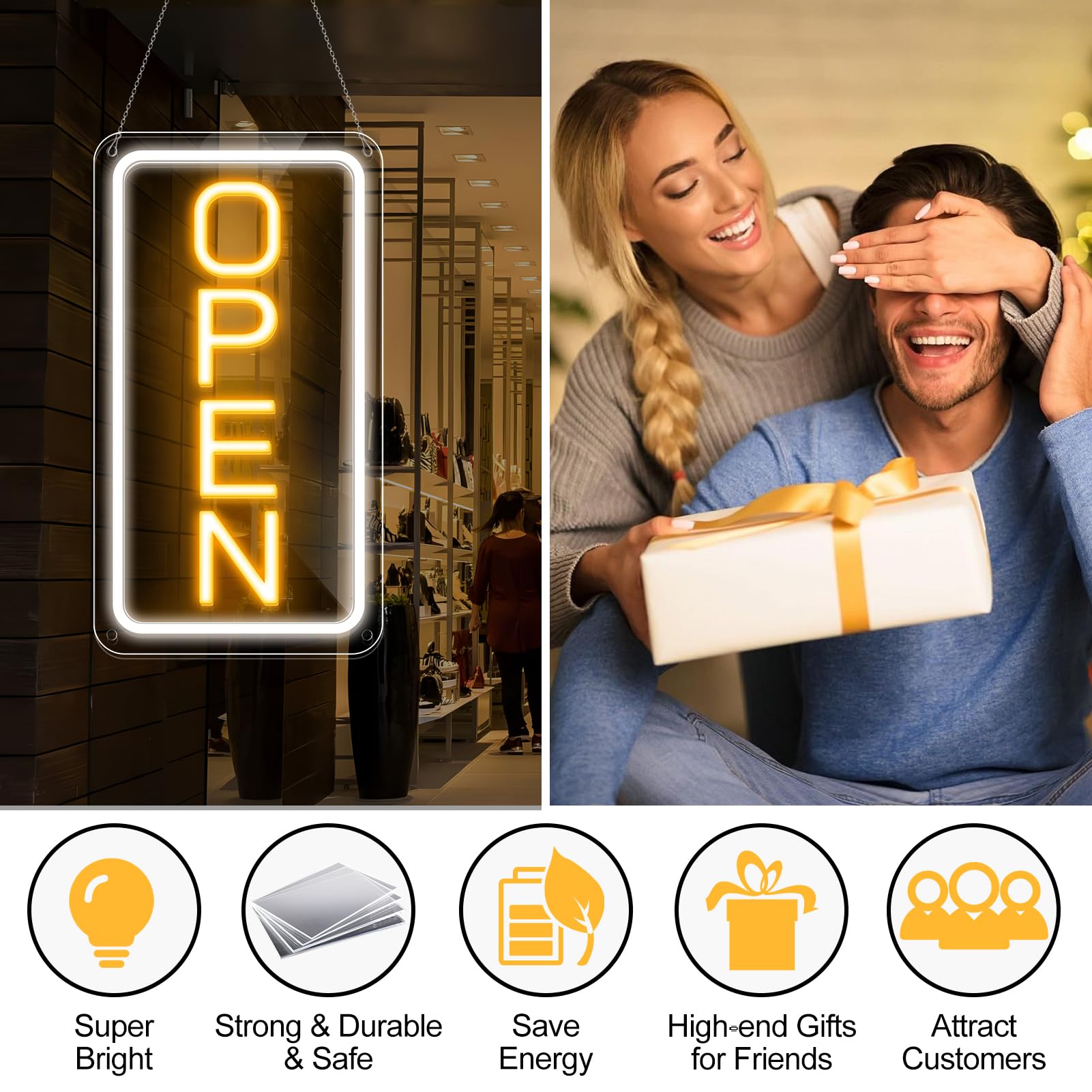 Snapklik.com : inShareplus 16"x 9" Super Bright Open Sign, Adjustable ...