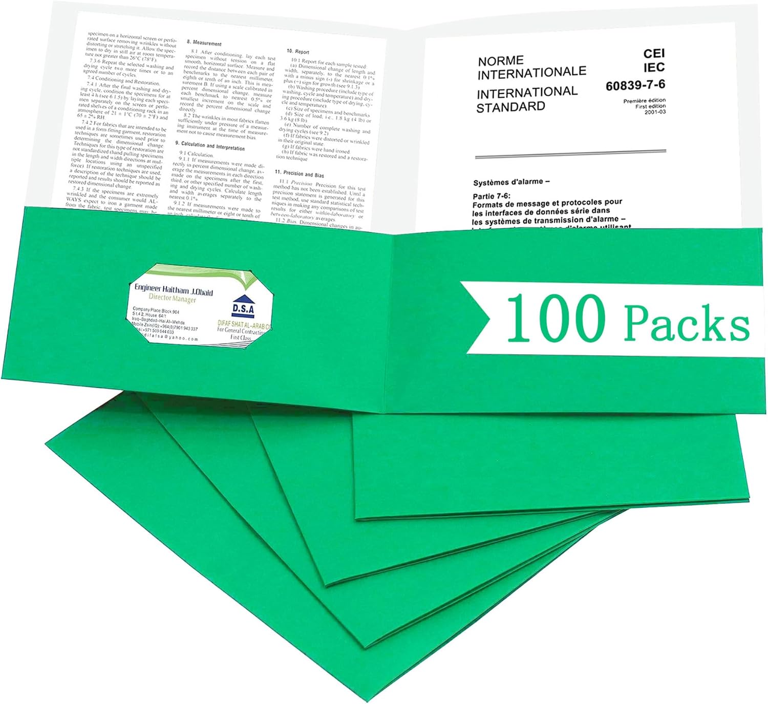Amazon.com : Zzrywuty 100 Packs Paper Folders with Pockets for Students ...