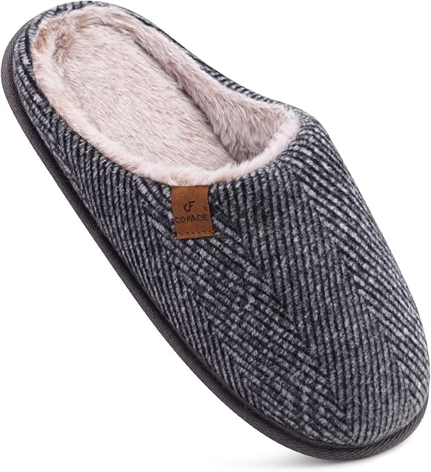 Amazon.com | COFACE Womens Cozy Memory Foam Scuff Slippers Ladies Fuzzy ...