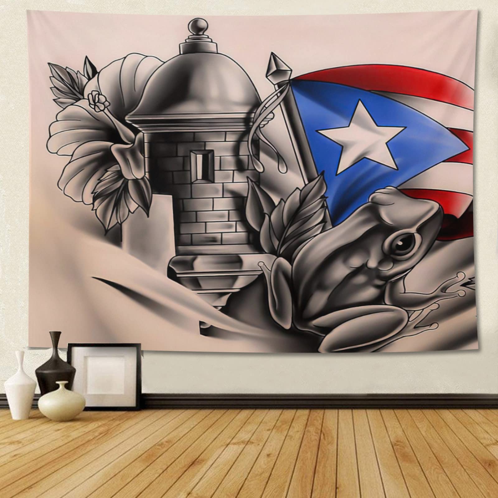 Amazon.com: Kizon Puerto Rico Tapestry Boricua Puerto Rican Flag ...