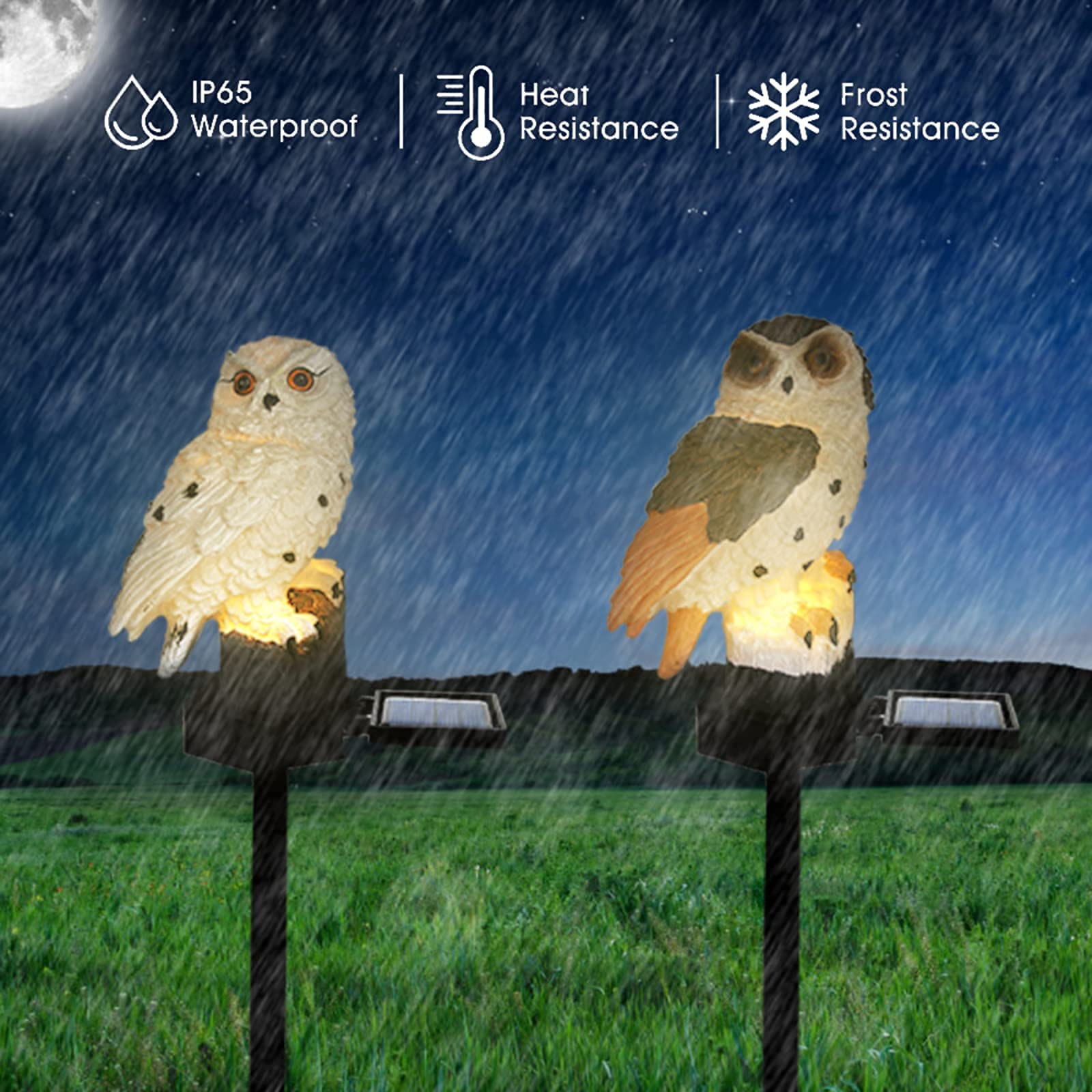 Solar Garden Lights Garden Statues LED Owl Solar Lights Waterproof Owl ...