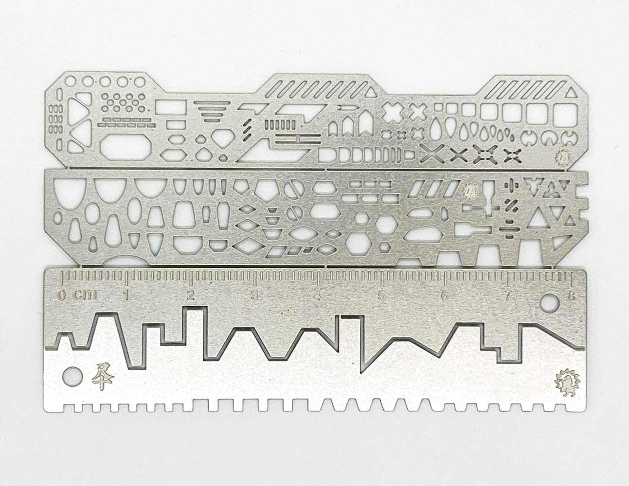 Buy 4 in 1 Stainless Steel Drill Hole Scribe Line Template Ruler ...