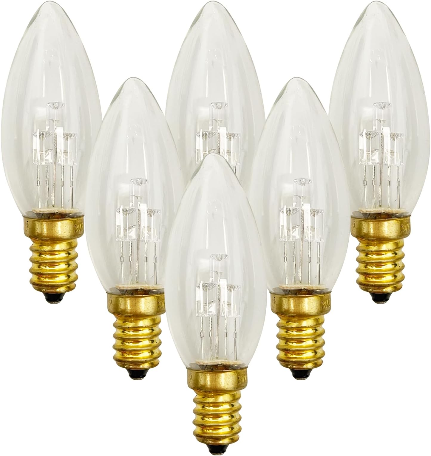 SUNSGNE 6 Pack 3V C26 LED Replacement Light Bulbs, Christmas Decorative ...