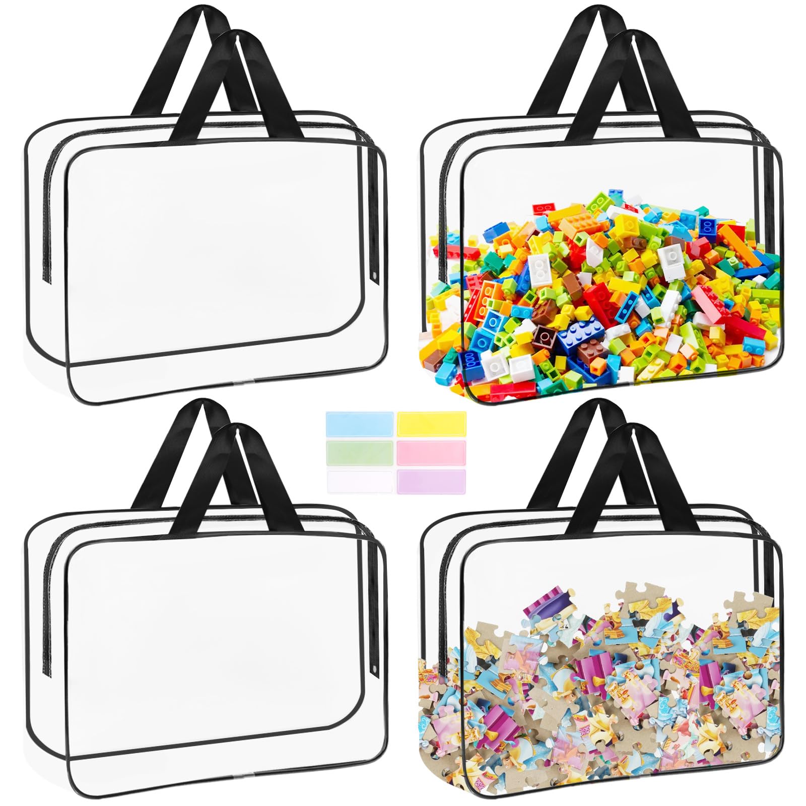 Amazon.com: Toy Storage Bags with Labels, Clear PVC Toy Board Game ...