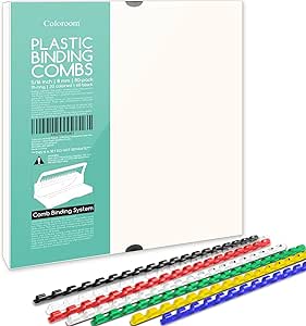 Amazon.com : Coloroom 80 Pack Plastic Binding Combs, 5/16 Inch Diameter, 40 Sheet Capacity, 60P ...