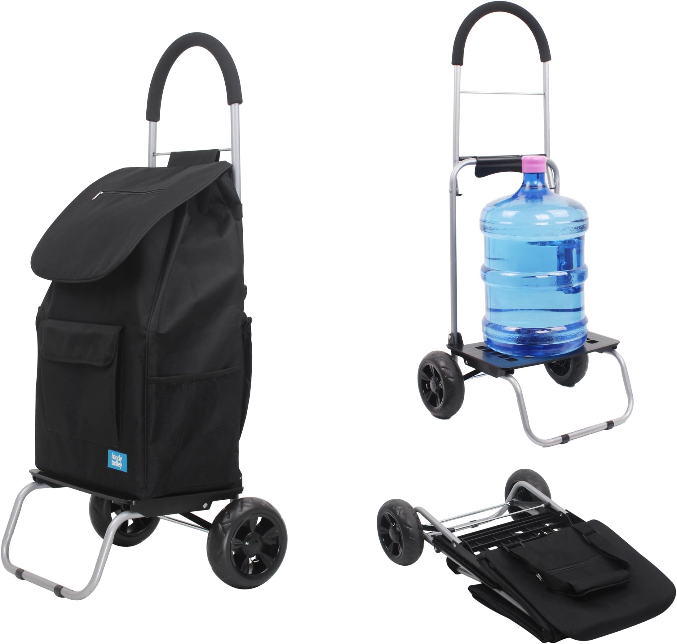 VOUNOT Folding Shopping Trolley on 6 Wheels, Stair Climbing Shopping ...