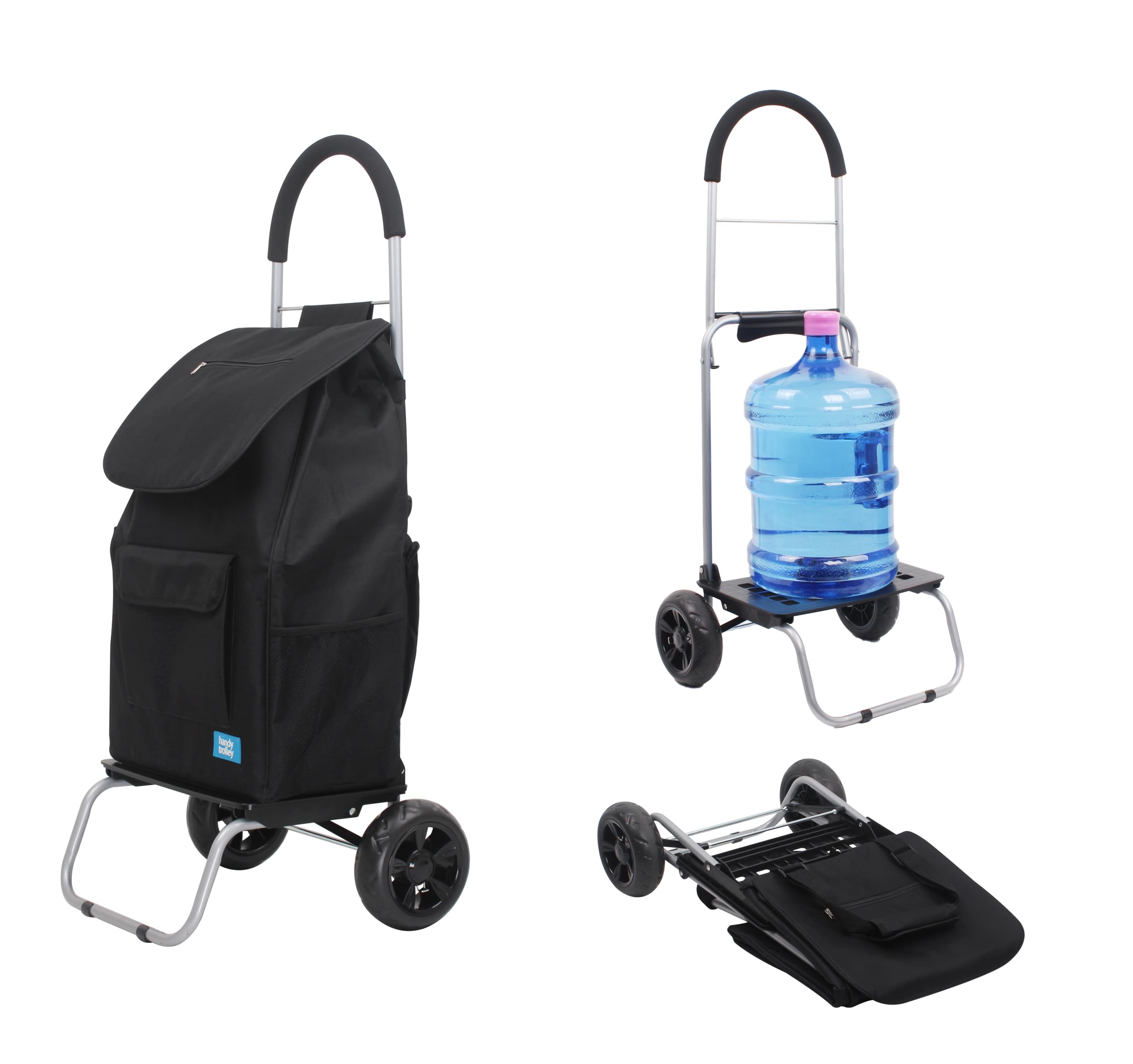 White Magic Original Hand Trolley, Black - 3 in 1 Foldable Shopping ...
