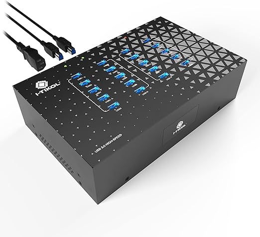 Amazon.com: 20 Port USB 3.0 Hub - 5Gbps Sync & High Speed Data Transfer ...
