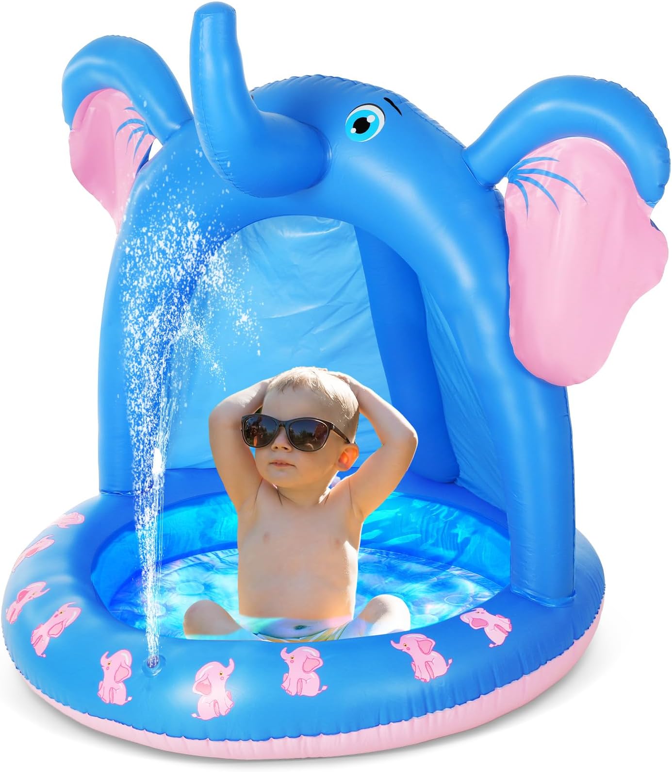 Amazon.com: Relaxgiant 47 Inches Baby Pool with Canopy Elephant ...