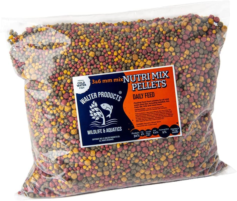 Walters All-Round 3mm & 6mm Nutri Mix Pond Fish Food Pellet for Koi ...