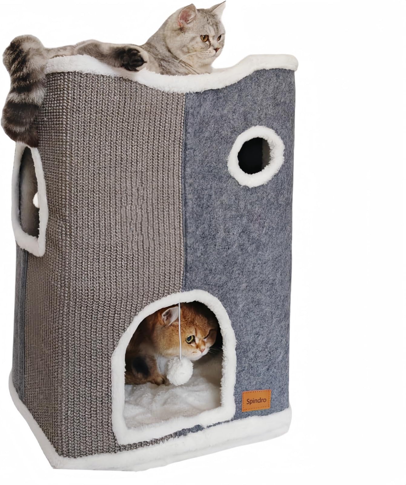 Amazon.com : Spindro 3-Level Large Cat Bed for Indoor Cats, Foldable ...