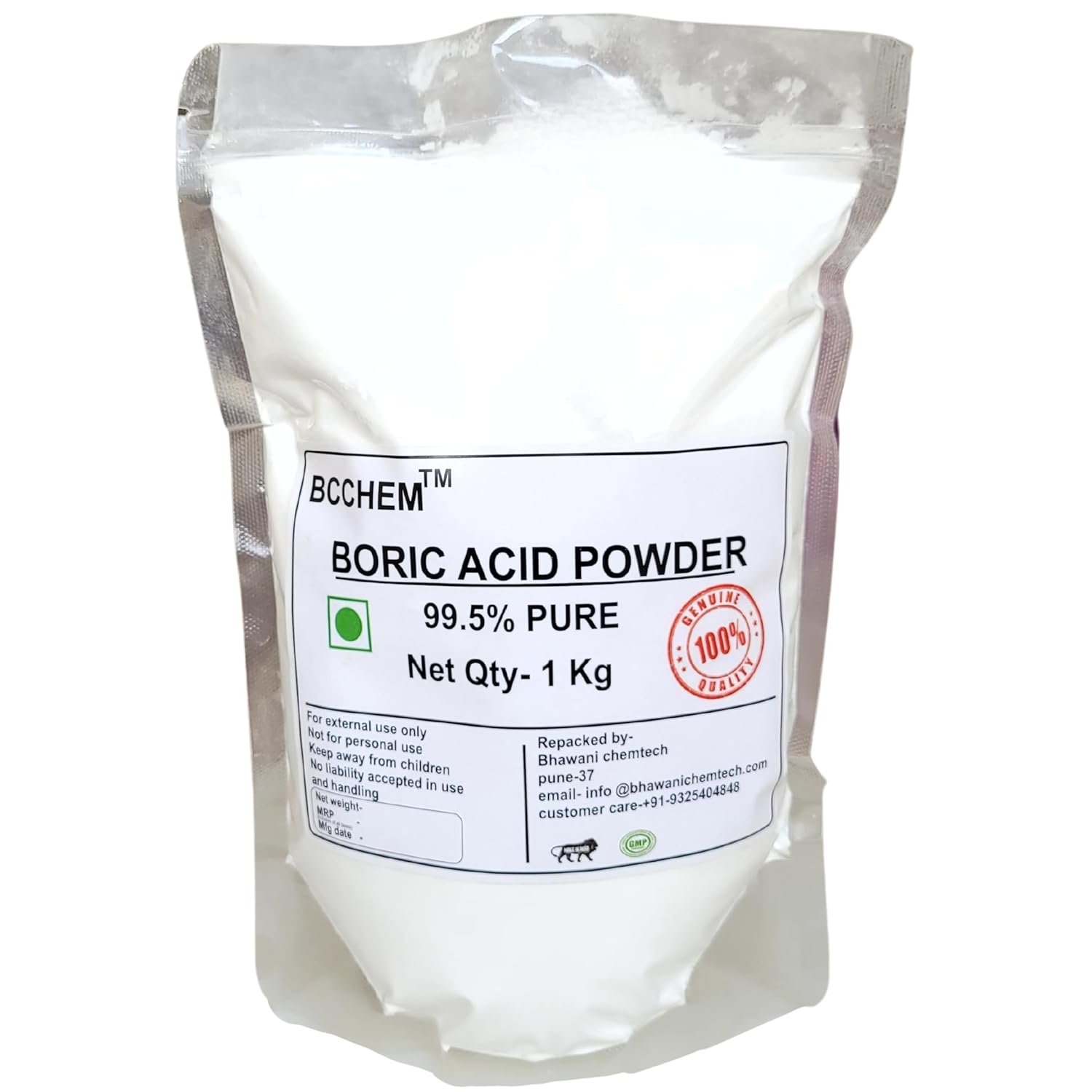 BCCHEM BORIC ACID POWDER 99.5% PURE |RICE PRESERVATIVE|CARROM BOARD ...
