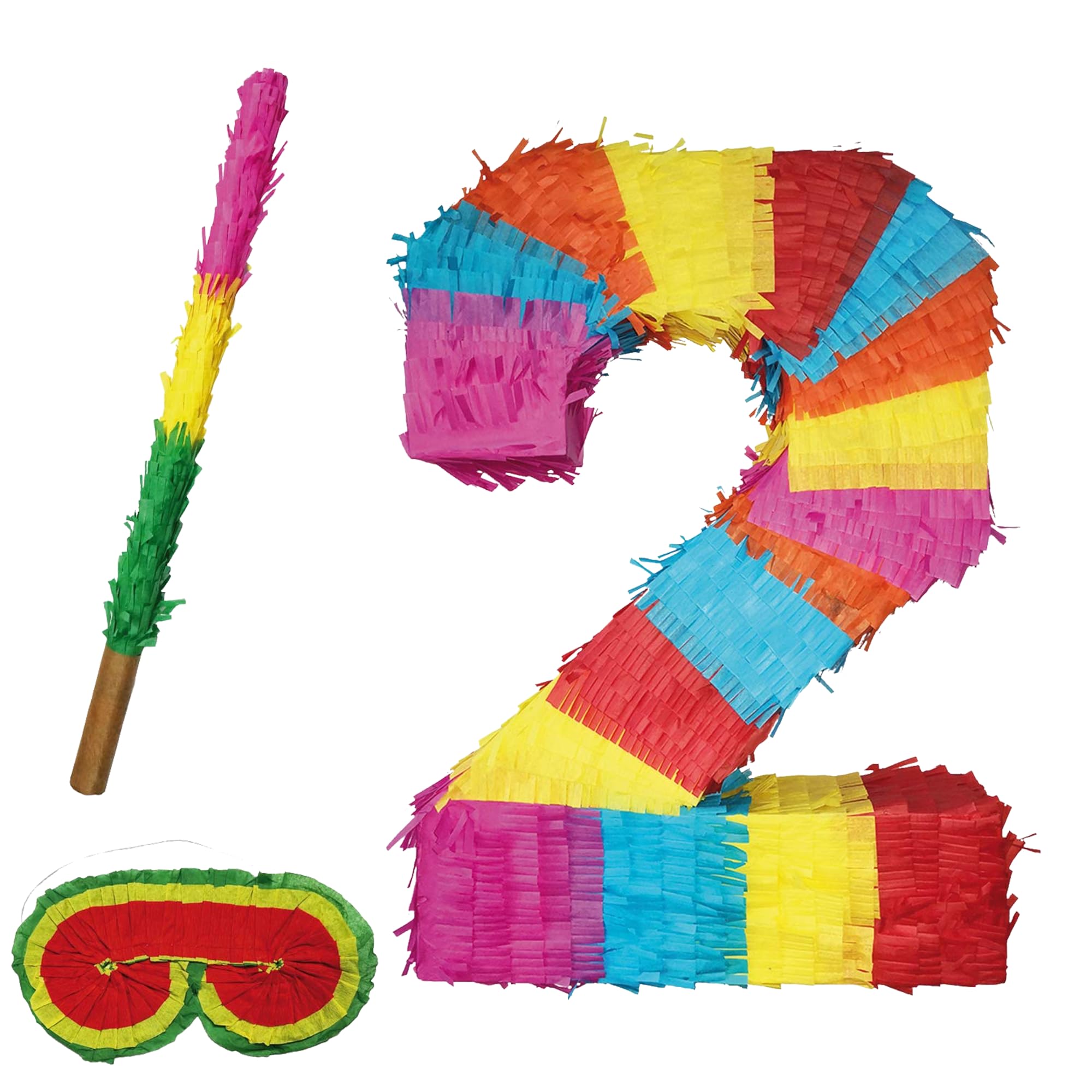 Amazon.com: Party Factory Pinata numbers set 0-9 + stick + eye mask ...