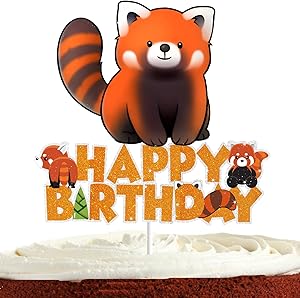 Red Panda Cake Topper for Boys Girls Baby Shower Woodland Cake Toppers ...