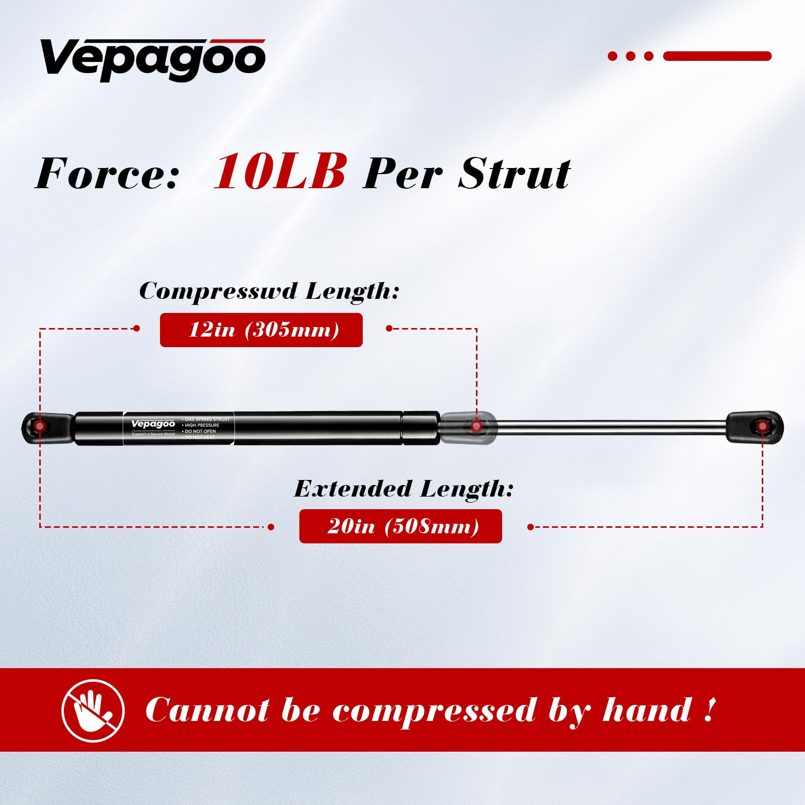 Snapklik.com : Vepagoo 20 Inch Gas Struts 10Lb/44N Shock Lift Support ...