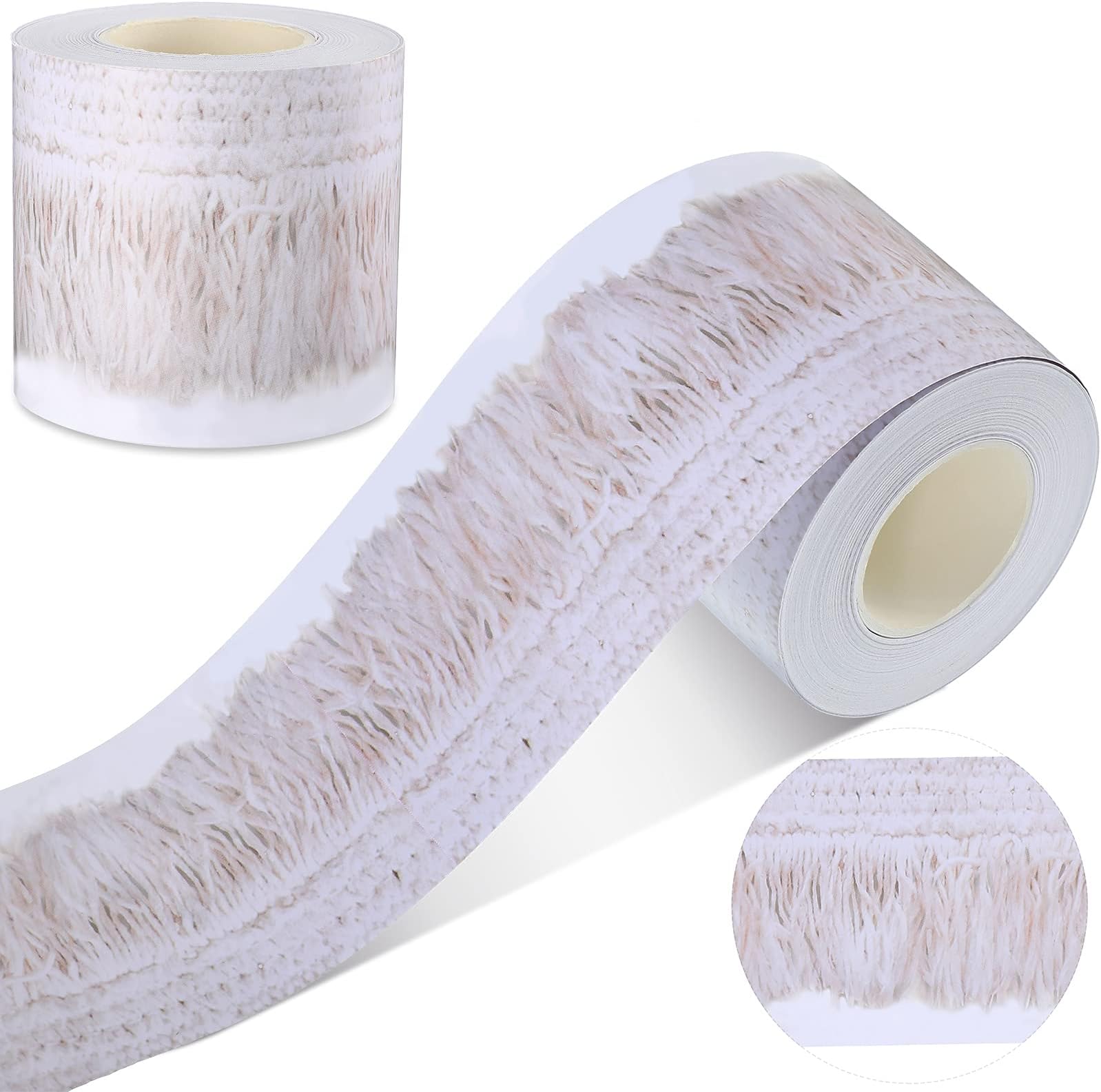 Amazon.com: AnyDesign 69Ft Neutral Burlap Style Bulletin Board Borders ...