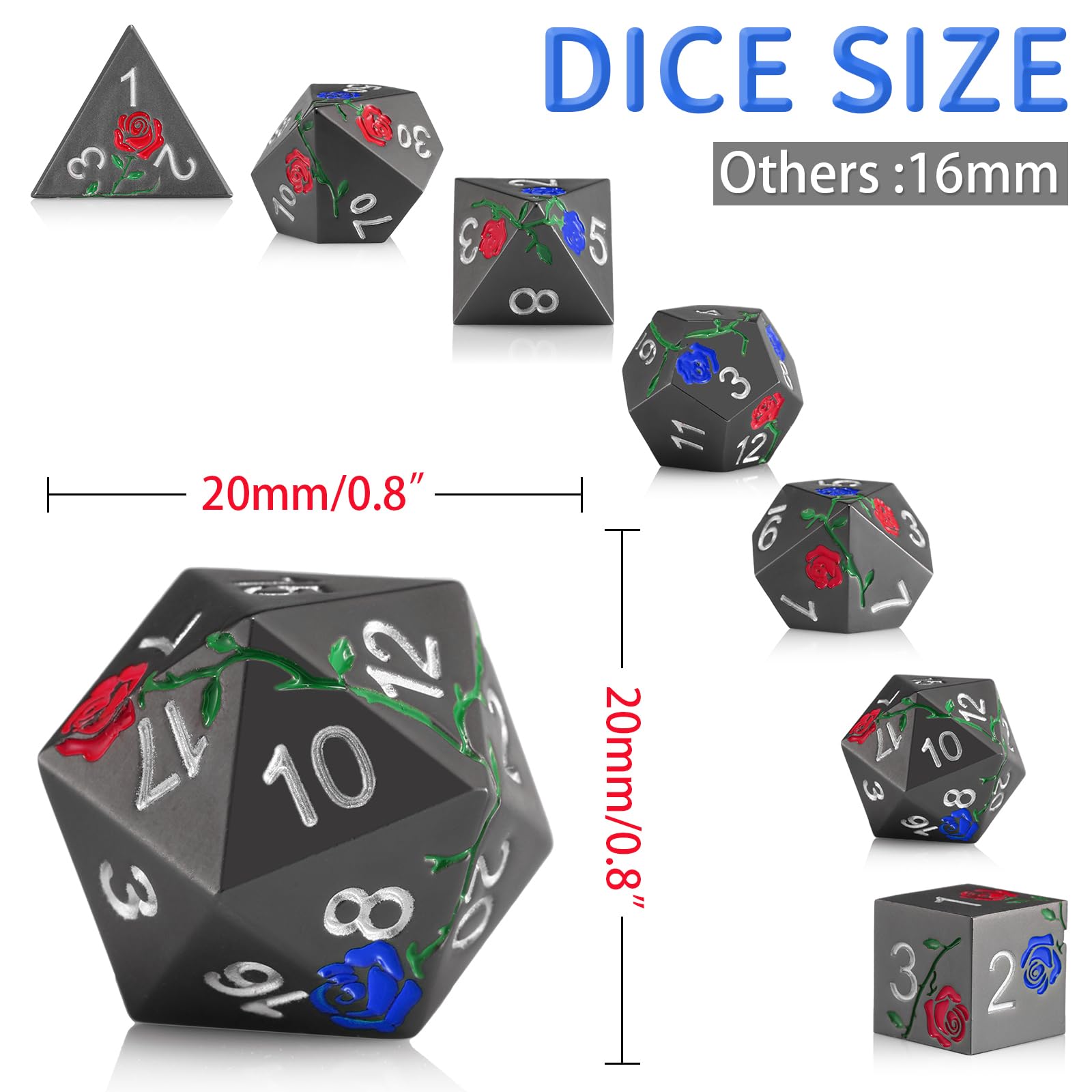 Snapklik.com : DND Metal Dice Set,Polyhedral Dice Set-Hand-Coloured ...