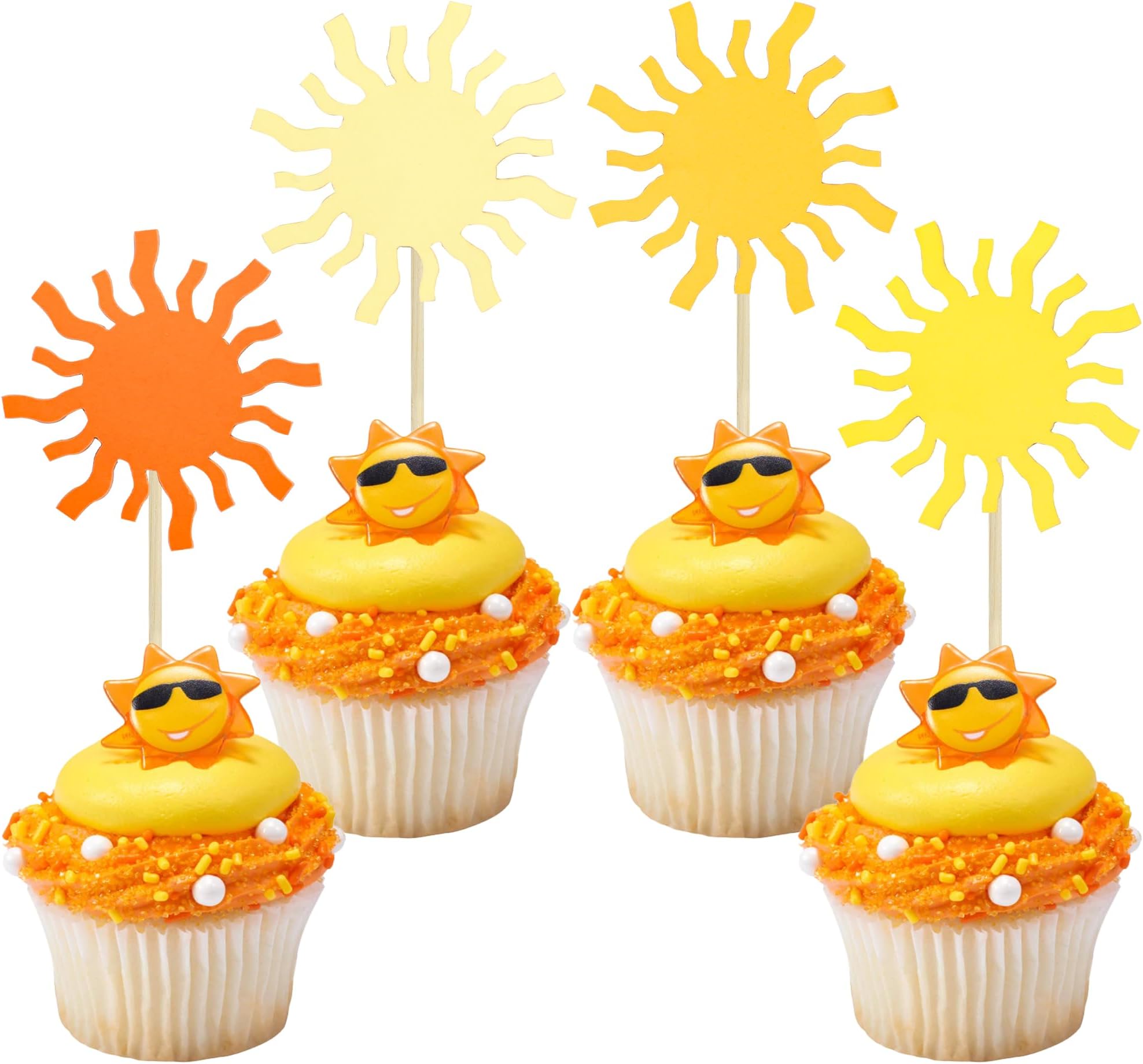 Amazon.com: Gyufise 24Pcs Sunshine Cupcake Toppers You are My Sunshine ...