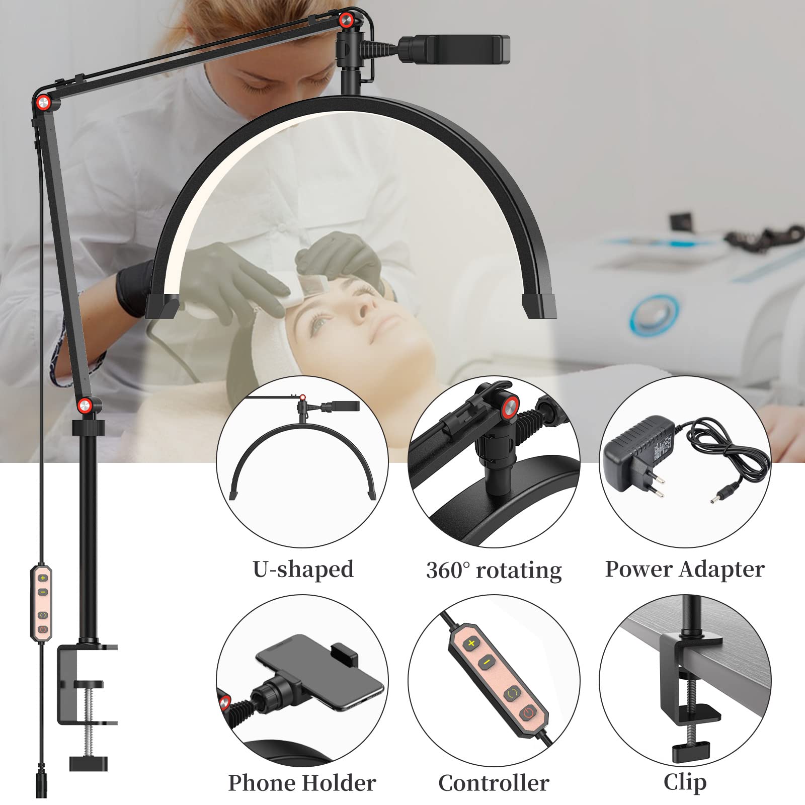 Beautycity Professional LED Lash Light for Eyelash Extensions, Clip on ...